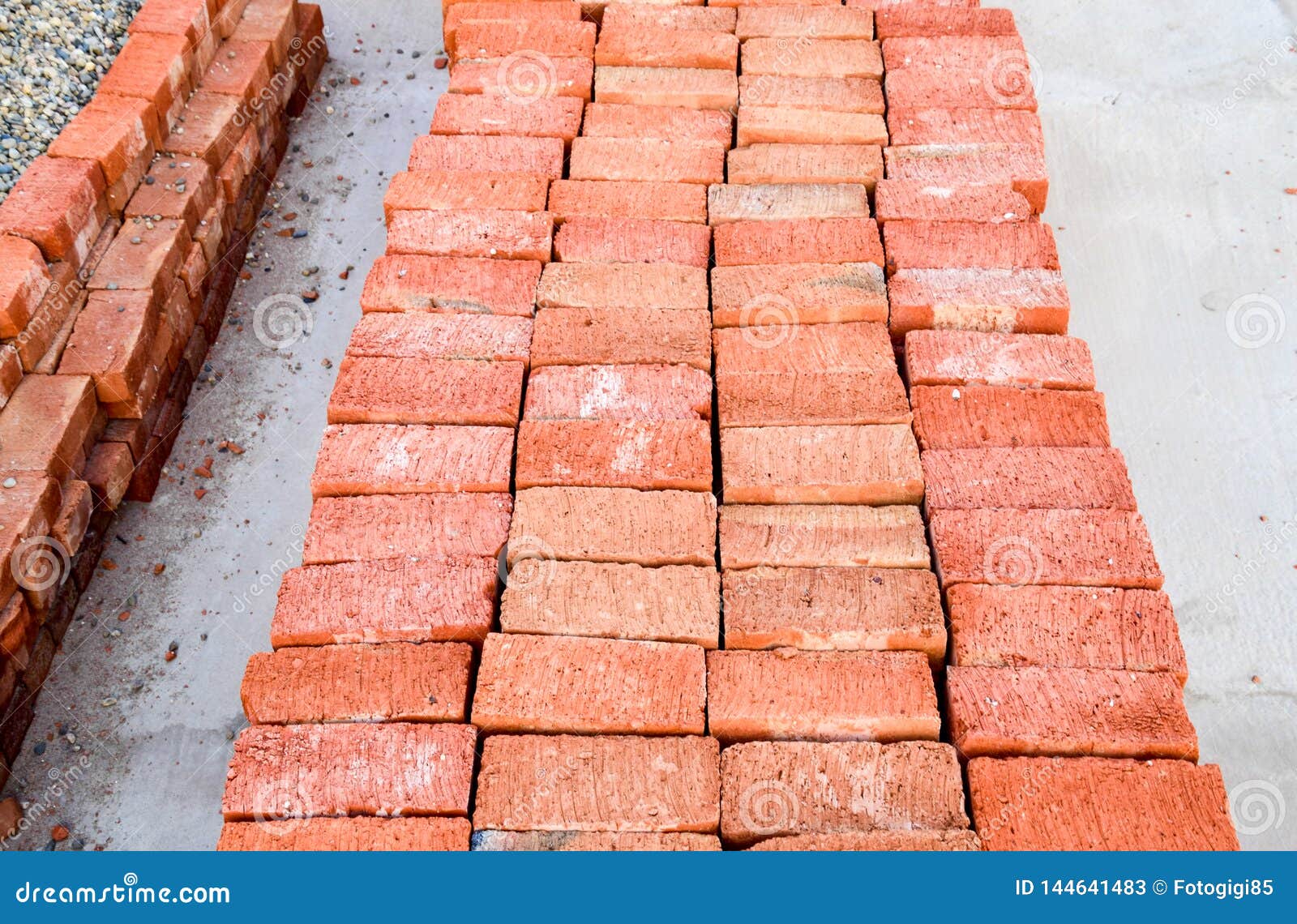 The Red Brick Folded Neatly on the Foundation of the House. Stock Image ...