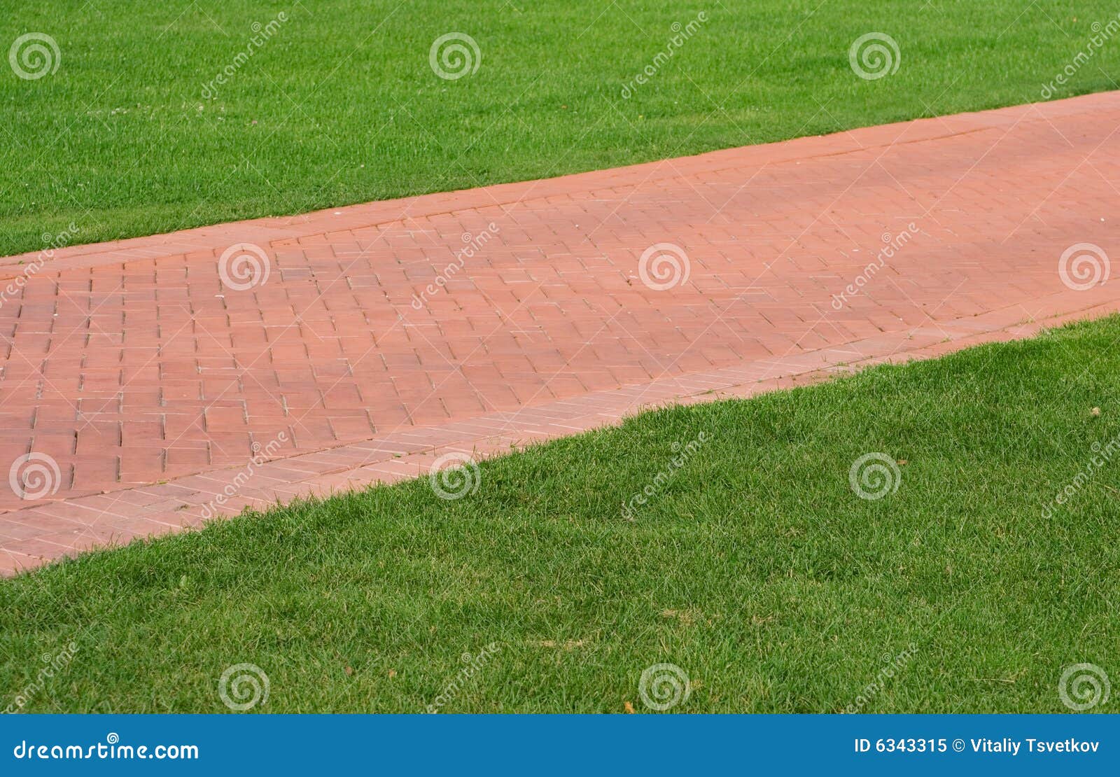 Red brick footpath stock image. Image of grass, accessibility - 6343315