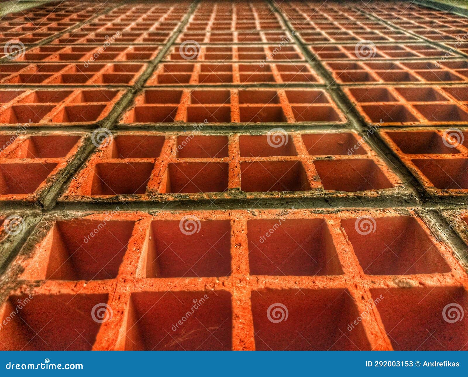Red Brick Holes for Safety Explotion Building Stock Image - Image of ...