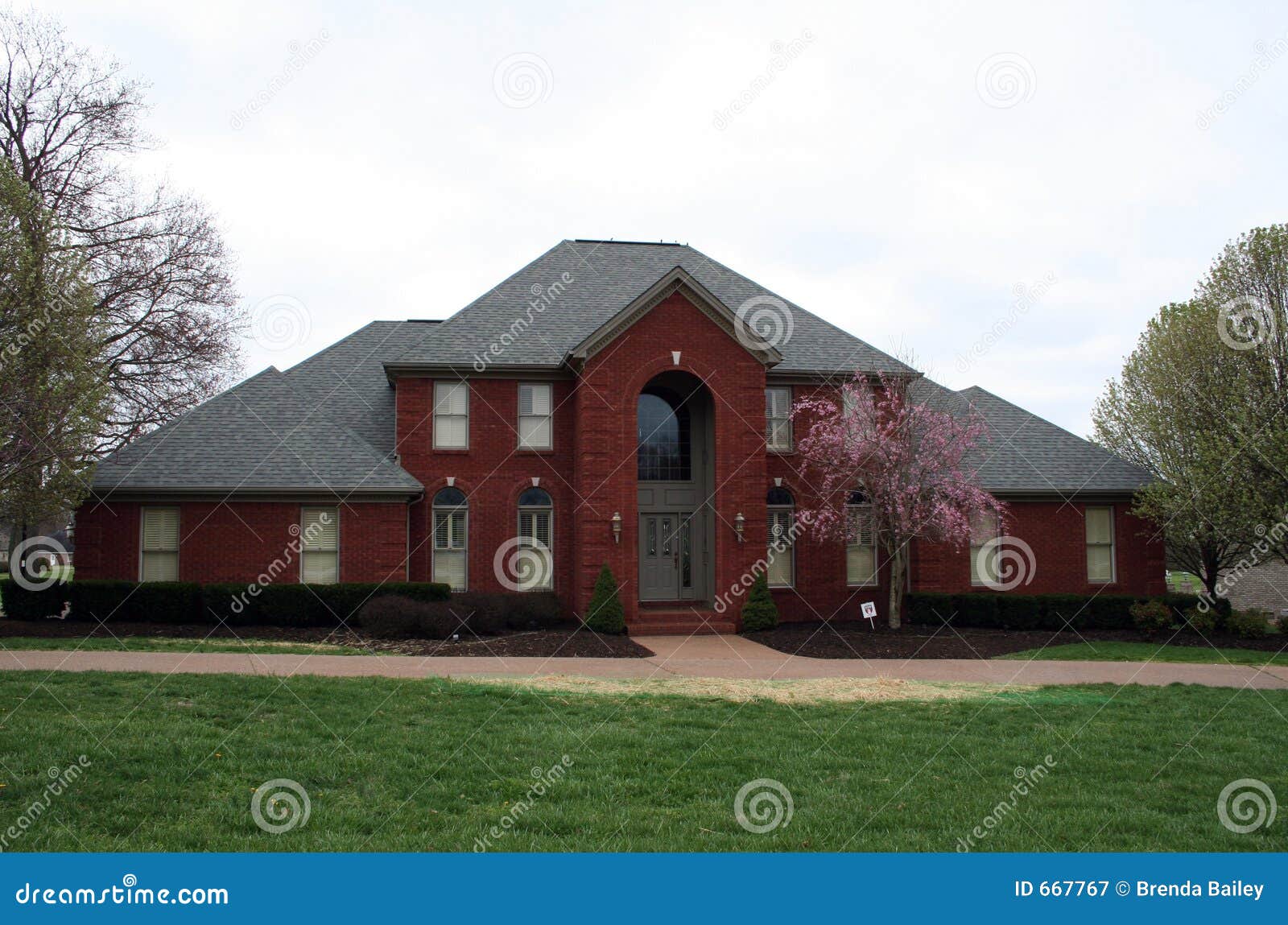 Red brick home stock image. Image of glass, life, architecture - 667767