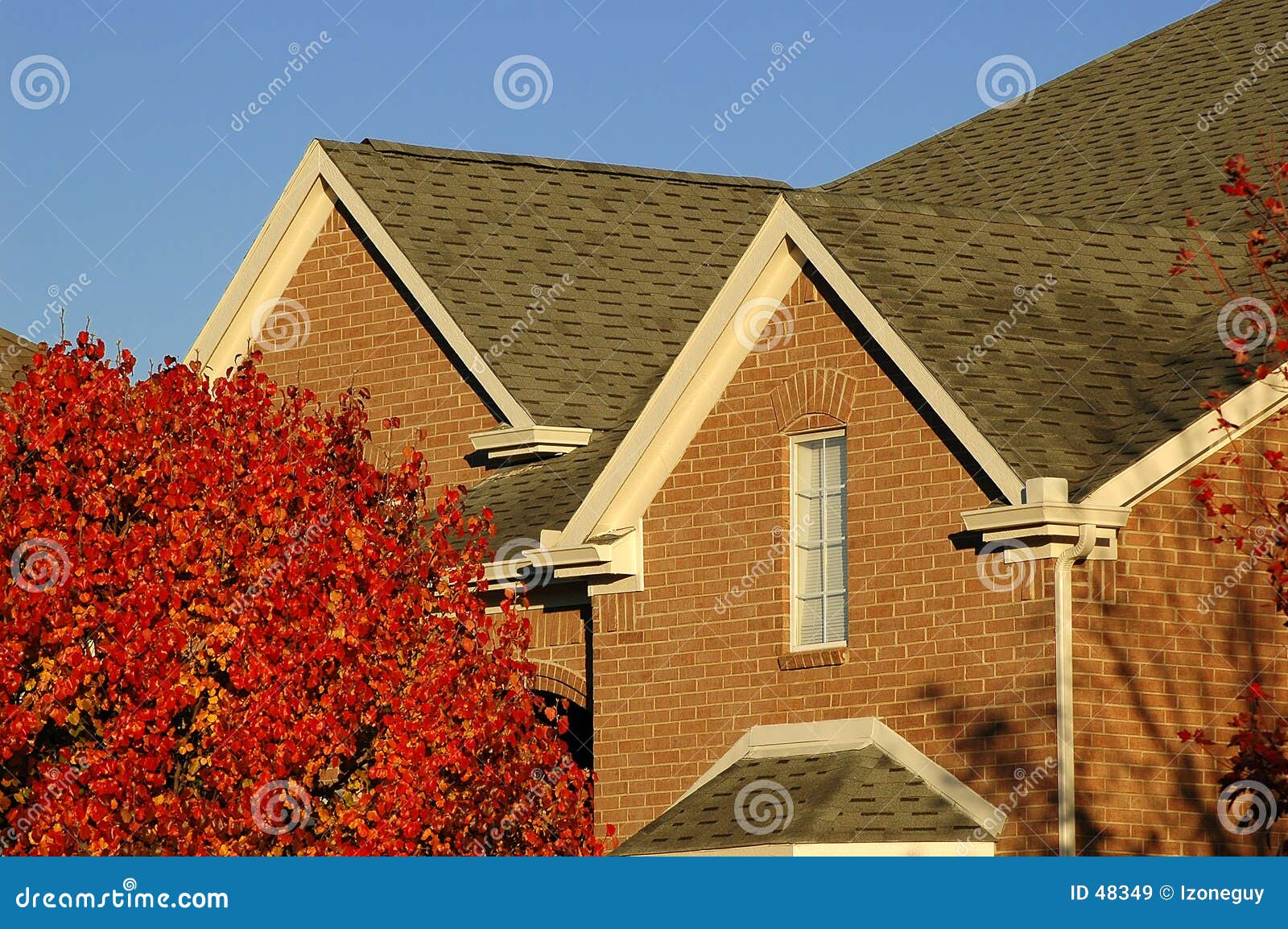 Red Brick Home Detail stock image. Image of land, market - 48349