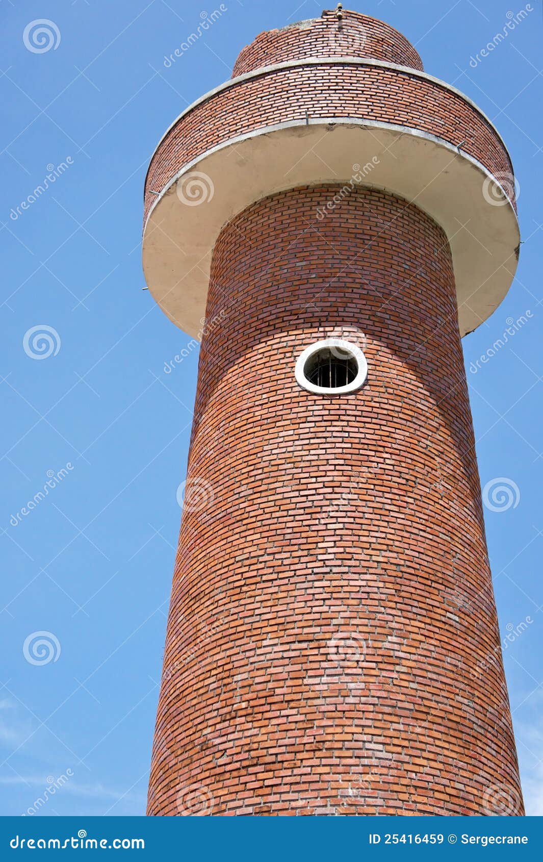 Red brick lighthouse stock image. Image of blue, navigation - 25416459