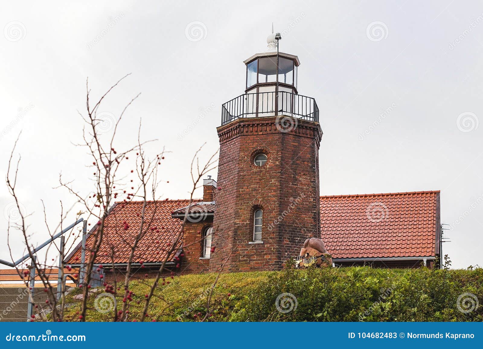 Red brick lighthouse stock image. Image of brick, architecture - 104682483