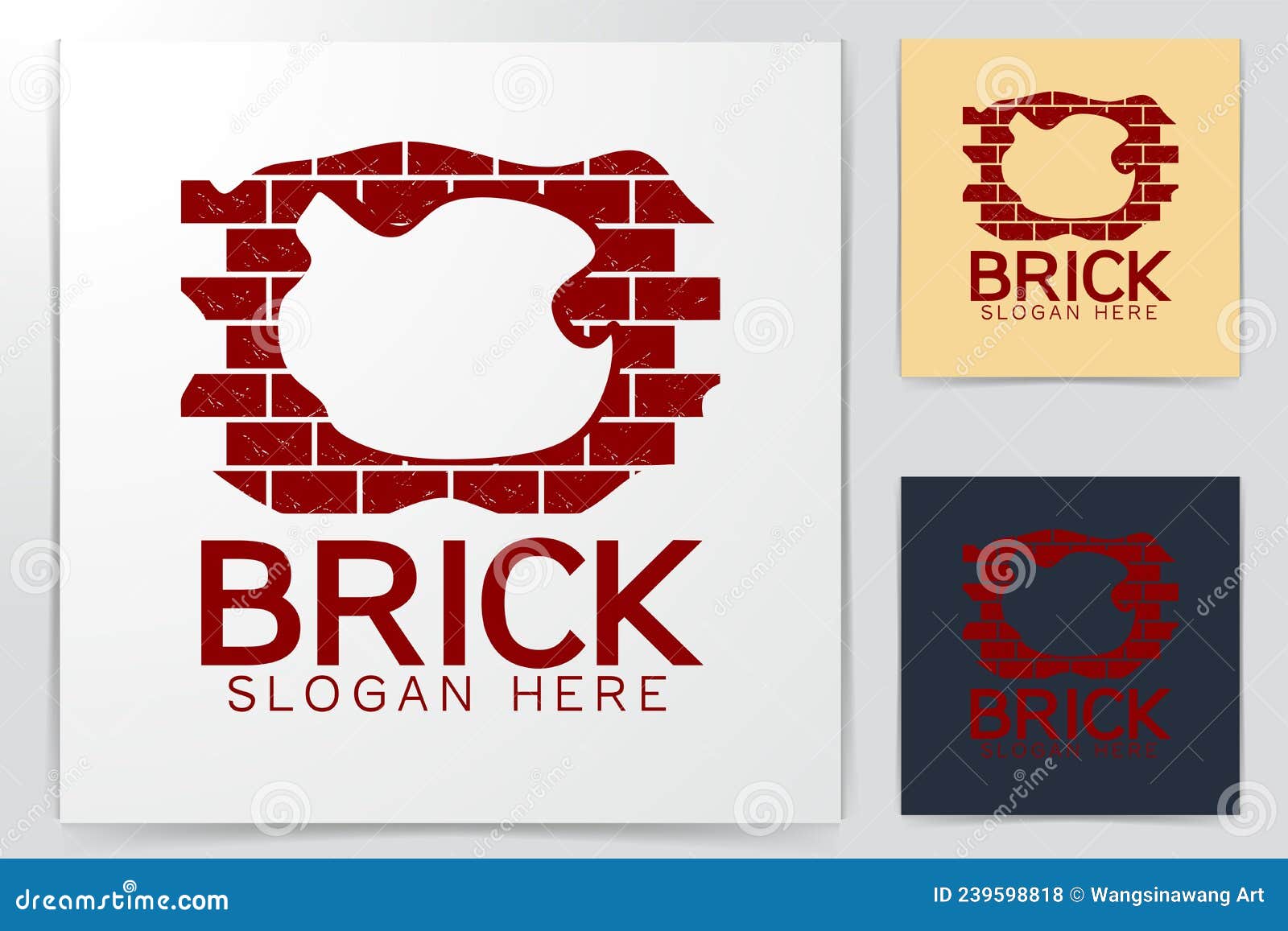 Red Brick Logo Ideas. Inspiration Logo Design. Template Vector ...