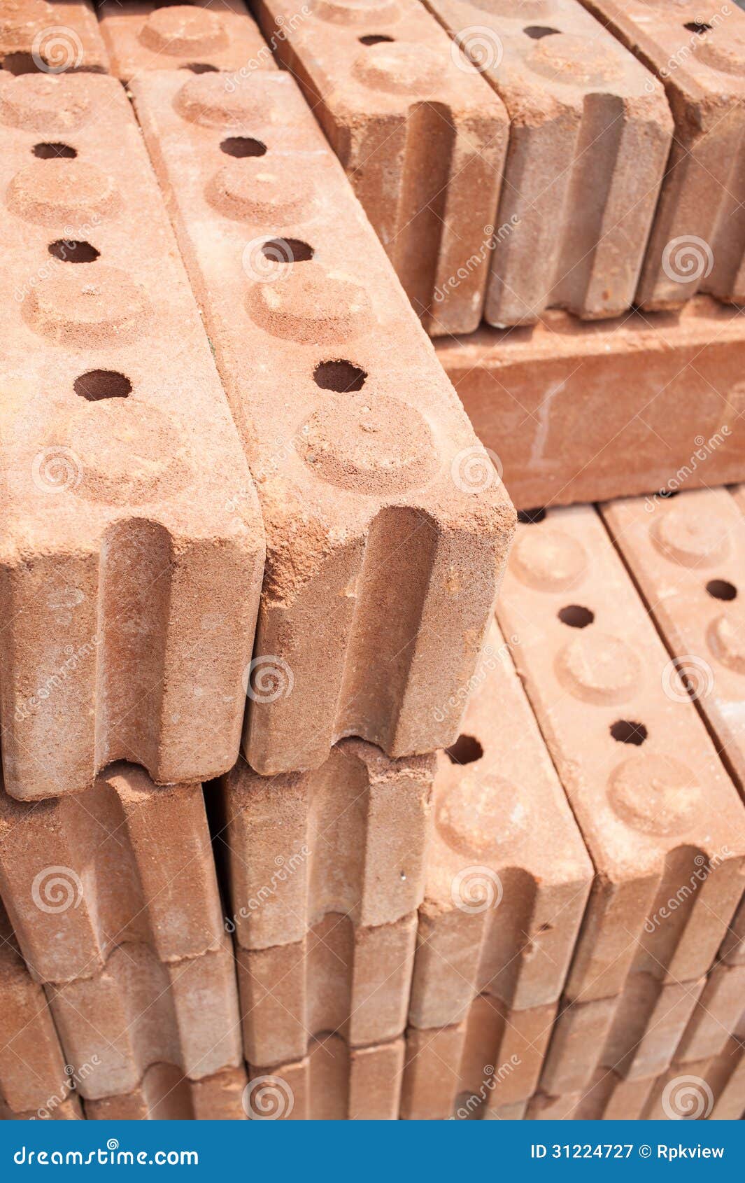 Red Brick Materials for Construction Stock Image - Image of brown ...