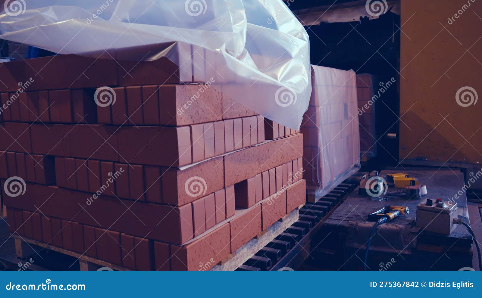 Red Brick Packaging Process Stock Footage - Video of brick, goods ...