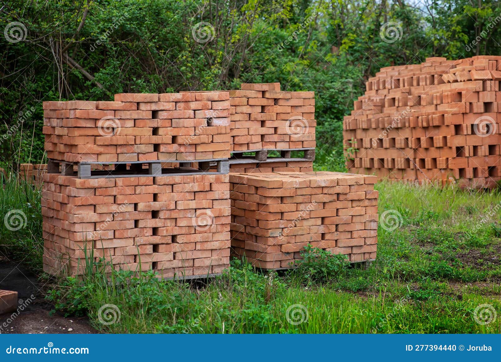 Red Brick on Pallets in Brick Factory Stock Photo - Image of business ...