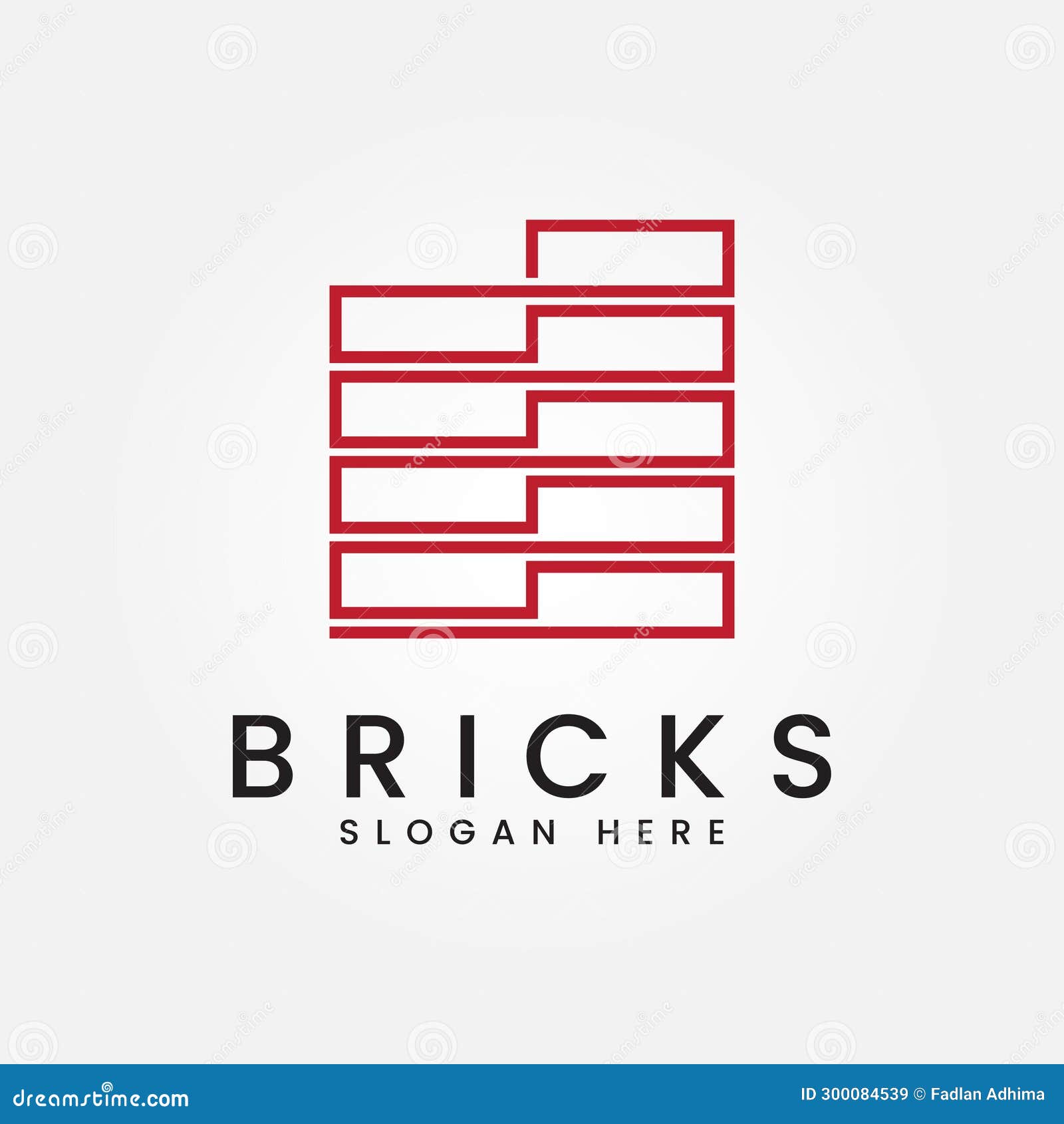 Red Brick, Pile and Stack Balance Bricks Line Art Logo Vector ...