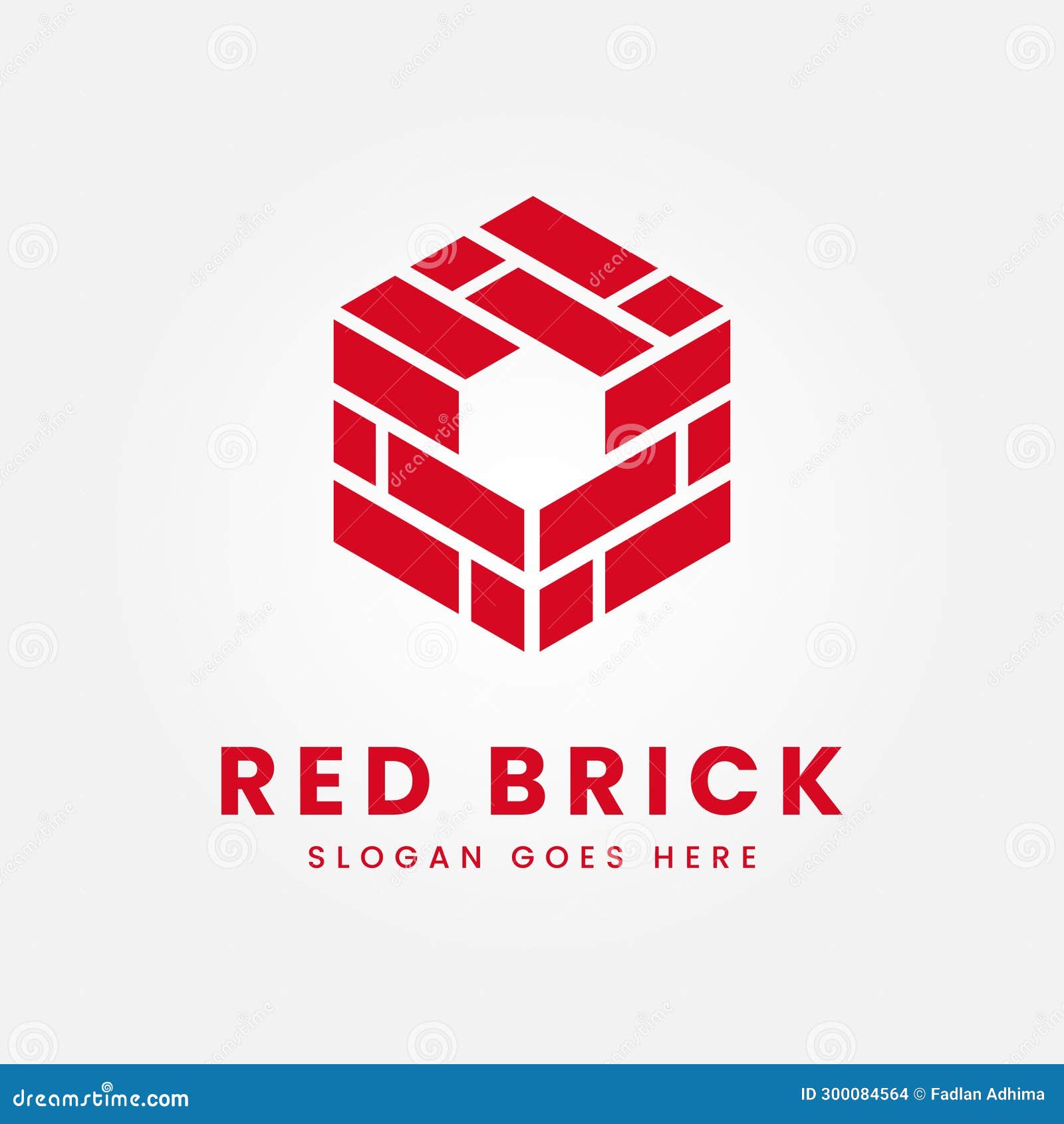 Red Brick, Pile and Stack Balance Bricks with Polygon Logo Vector ...