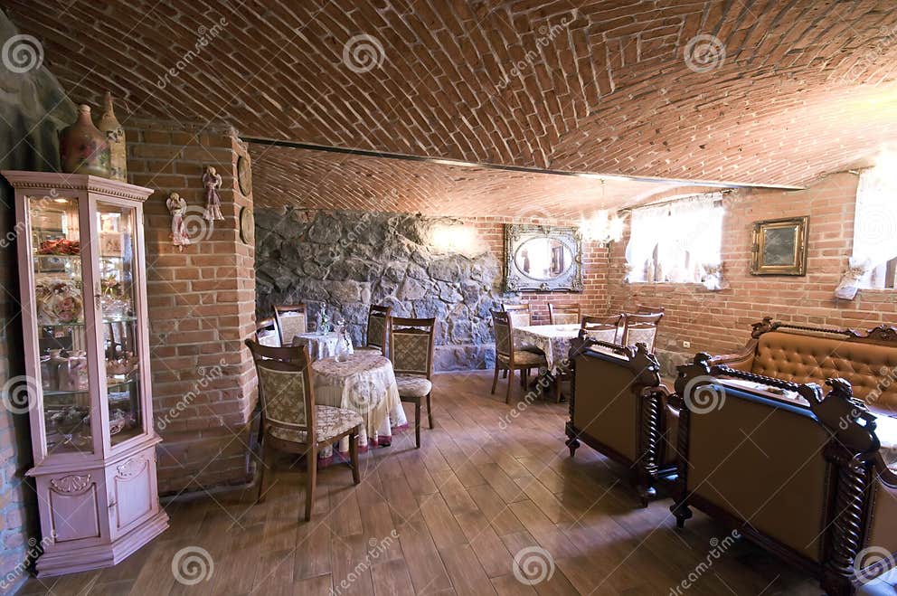 Red brick restaurant stock image. Image of european, dining - 5100865