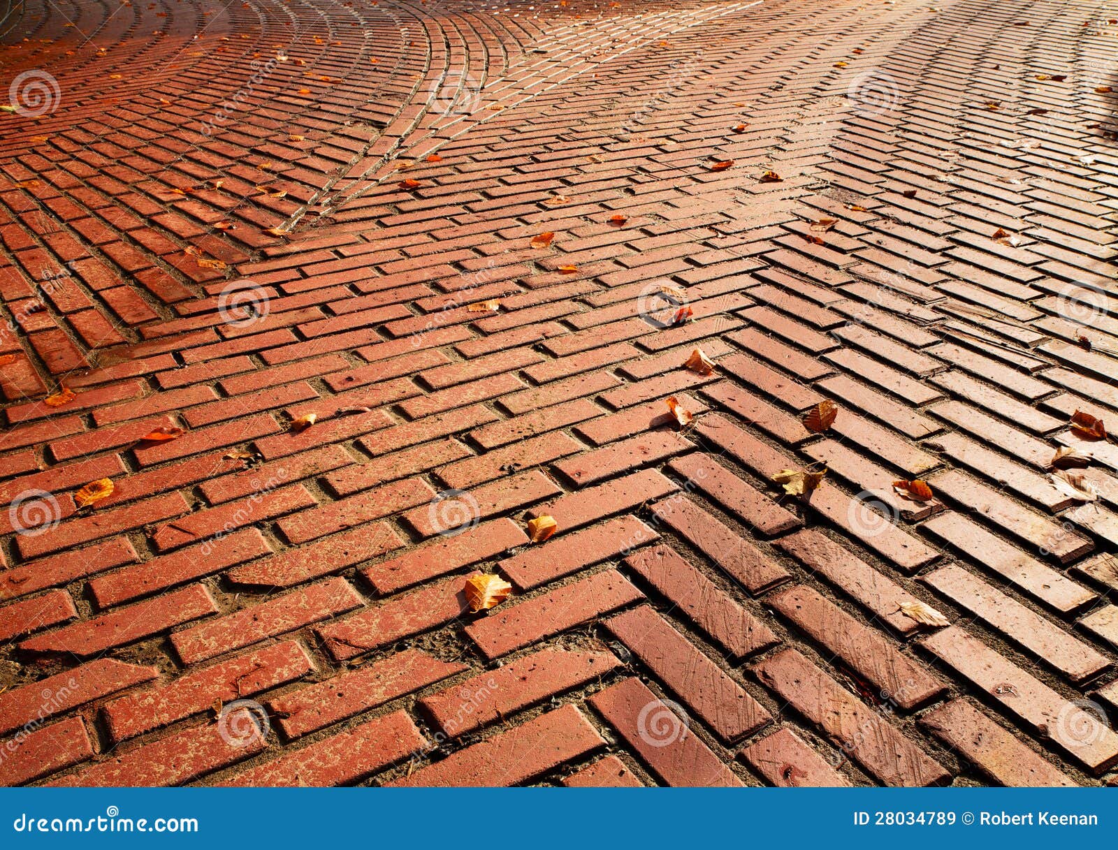 Red brick road split stock image. Image of paving, lines - 28034789