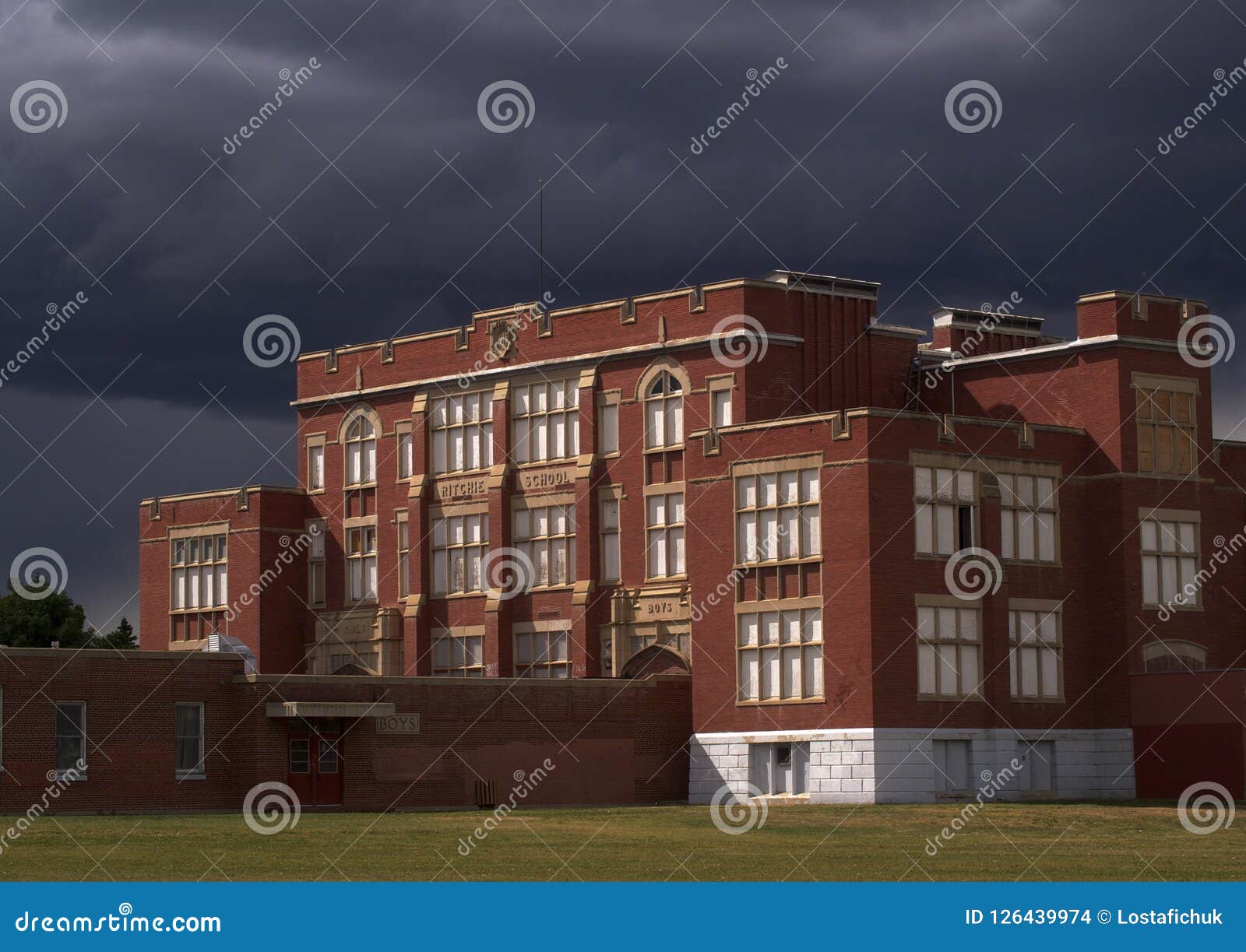 Brick School Building Stock Photography | CartoonDealer.com #13751528