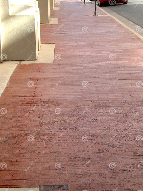 Red brick sidewalk stock photo. Image of details, city - 357890