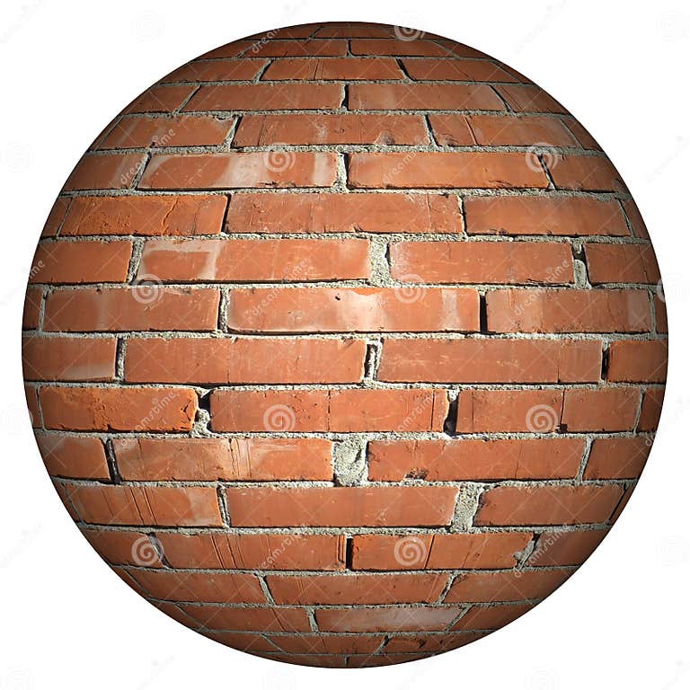 Red Brick Sphere White Background Stock Photo - Image of construction ...
