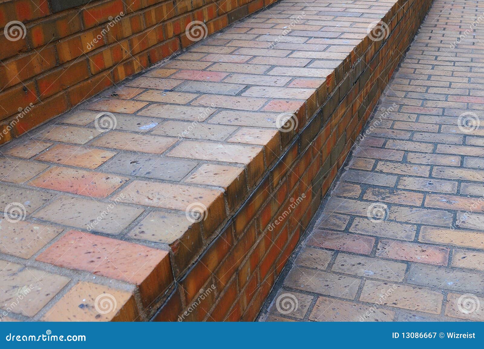 Red Brick Staircase stock image. Image of view, pattern - 13086667
