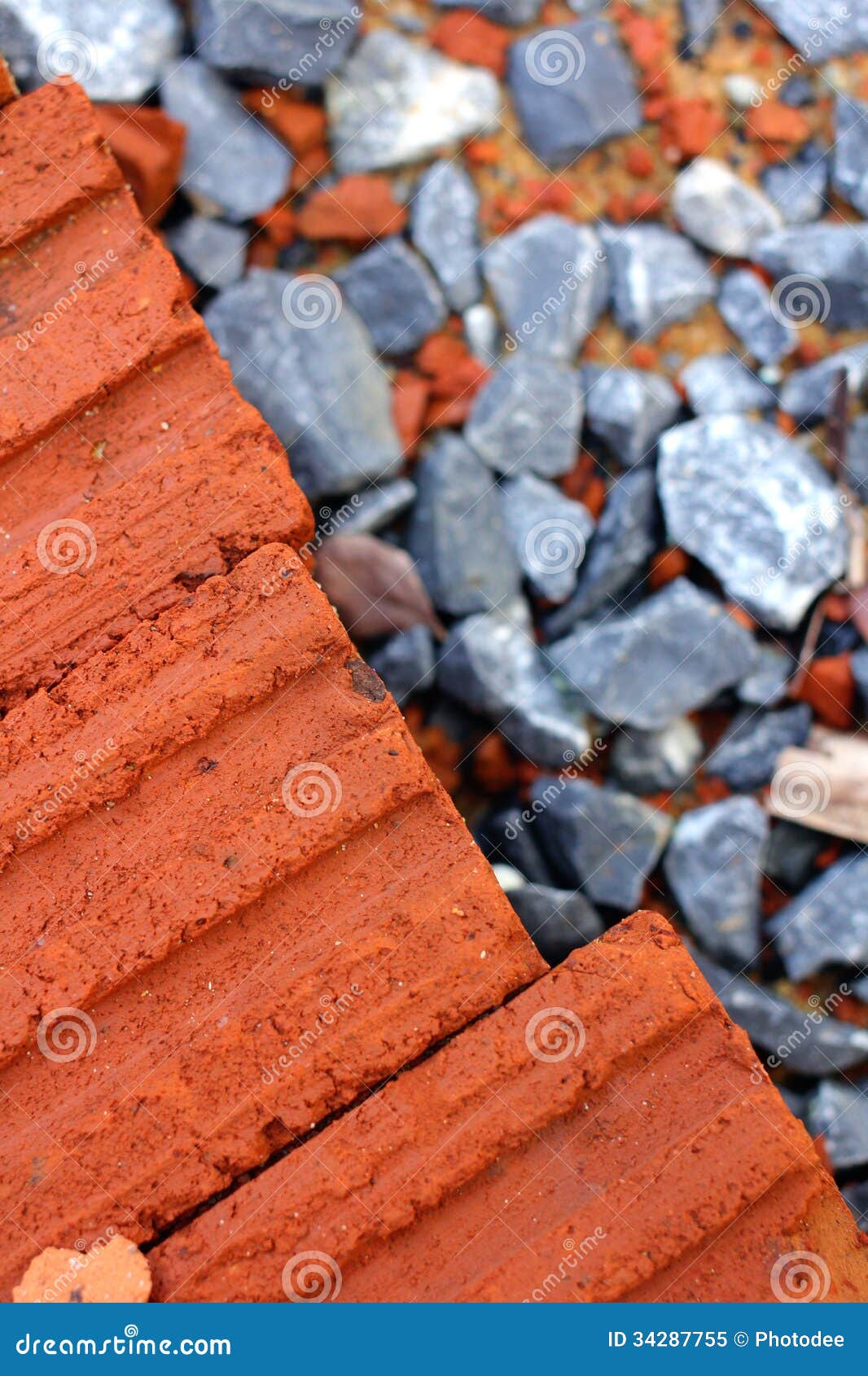 Red Brick and Stone Background Stock Image - Image of design, detail ...