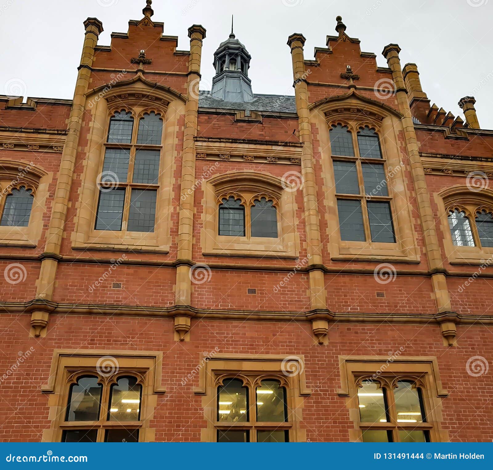 The Red Brick and Stone Front of a Building Stock Photo - Image of city ...