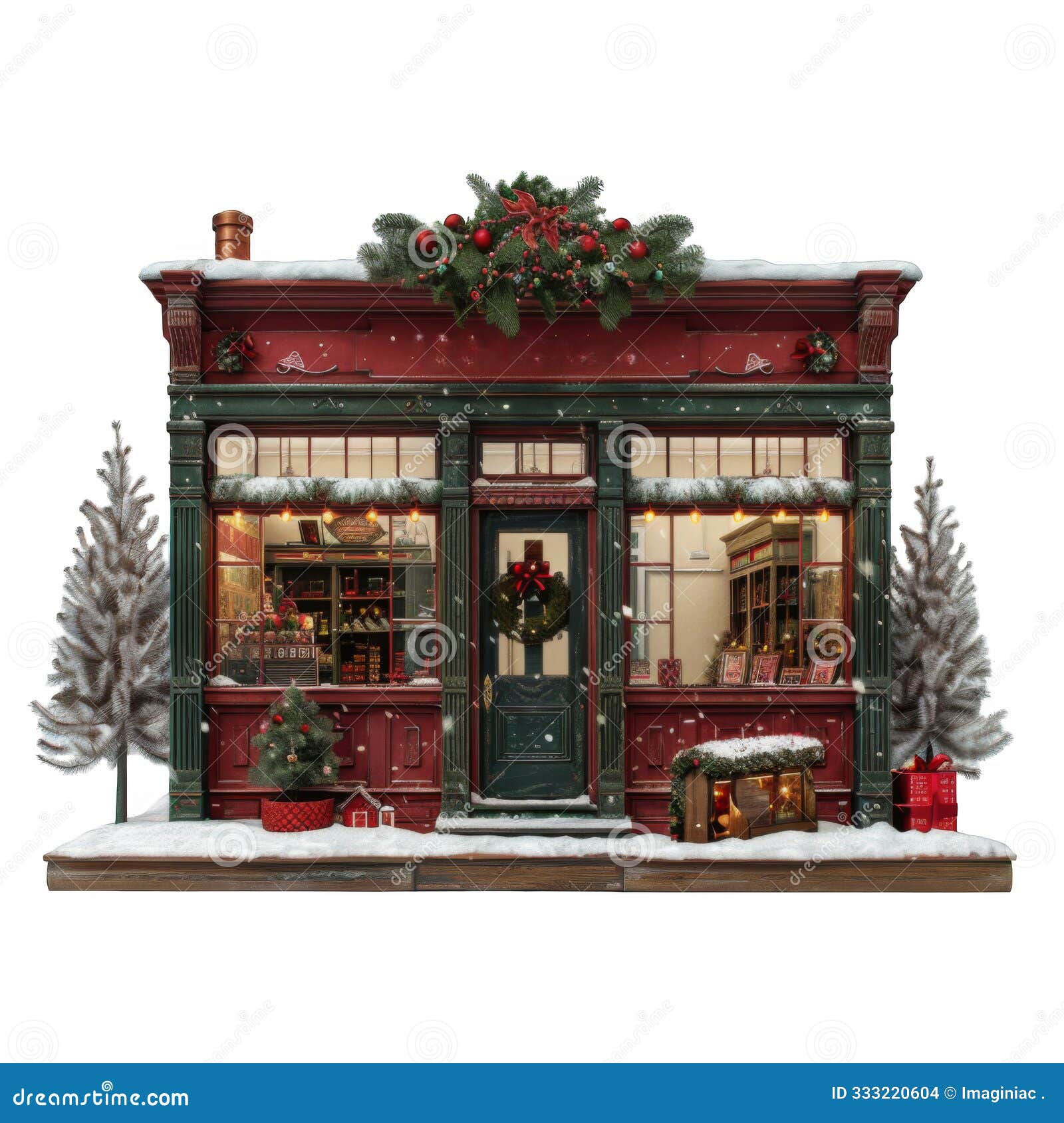 Storefront With Christmas Gifts Sale. Store And Storefront Window ...