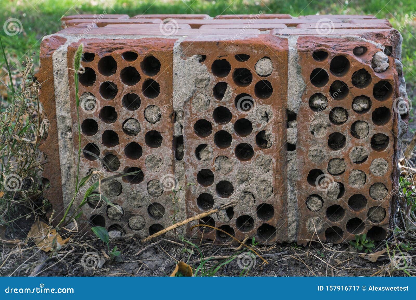 Red brick structure stock image. Image of house, repair - 157916717