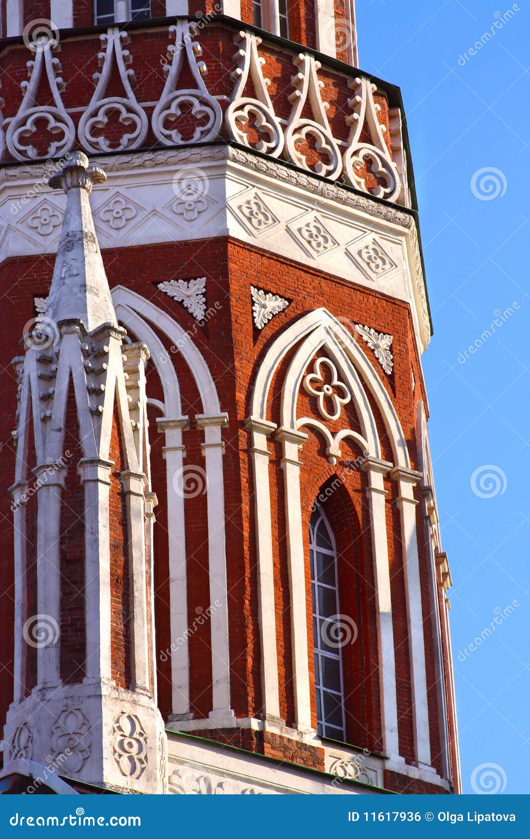 Red Brick Tower in Gothic Style Stock Photo - Image of stones, cities ...