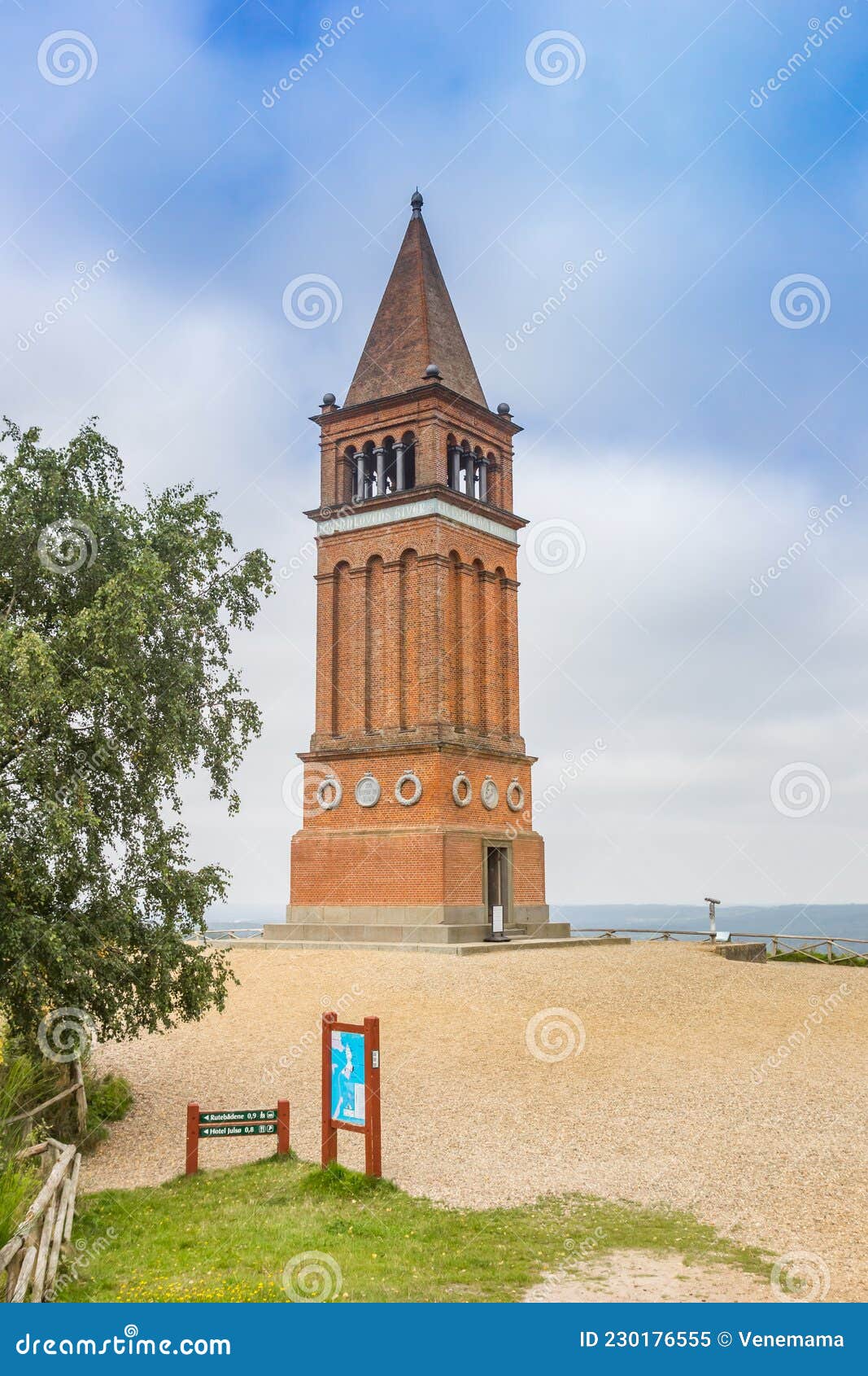 Red Brick Tower on Top of the Himmelbjerget Mountan Editorial Image ...