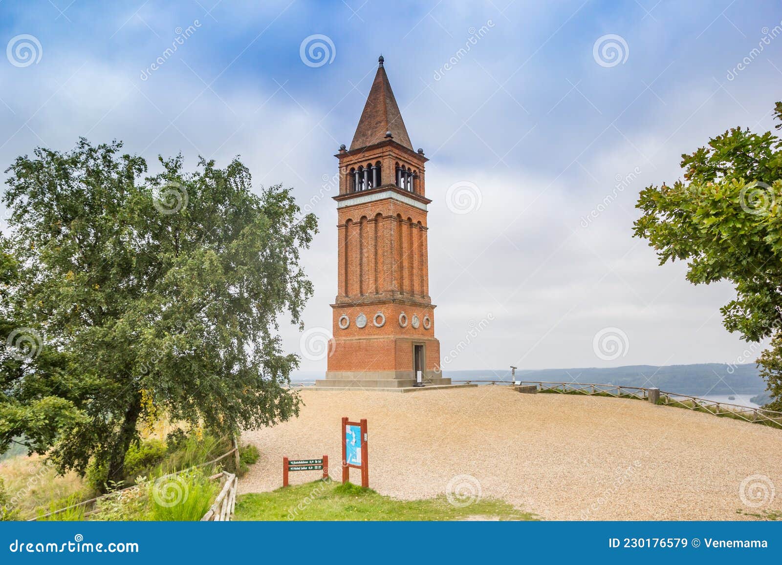 Red Brick Tower on Top of the Himmelbjerget Mountan Editorial Stock ...