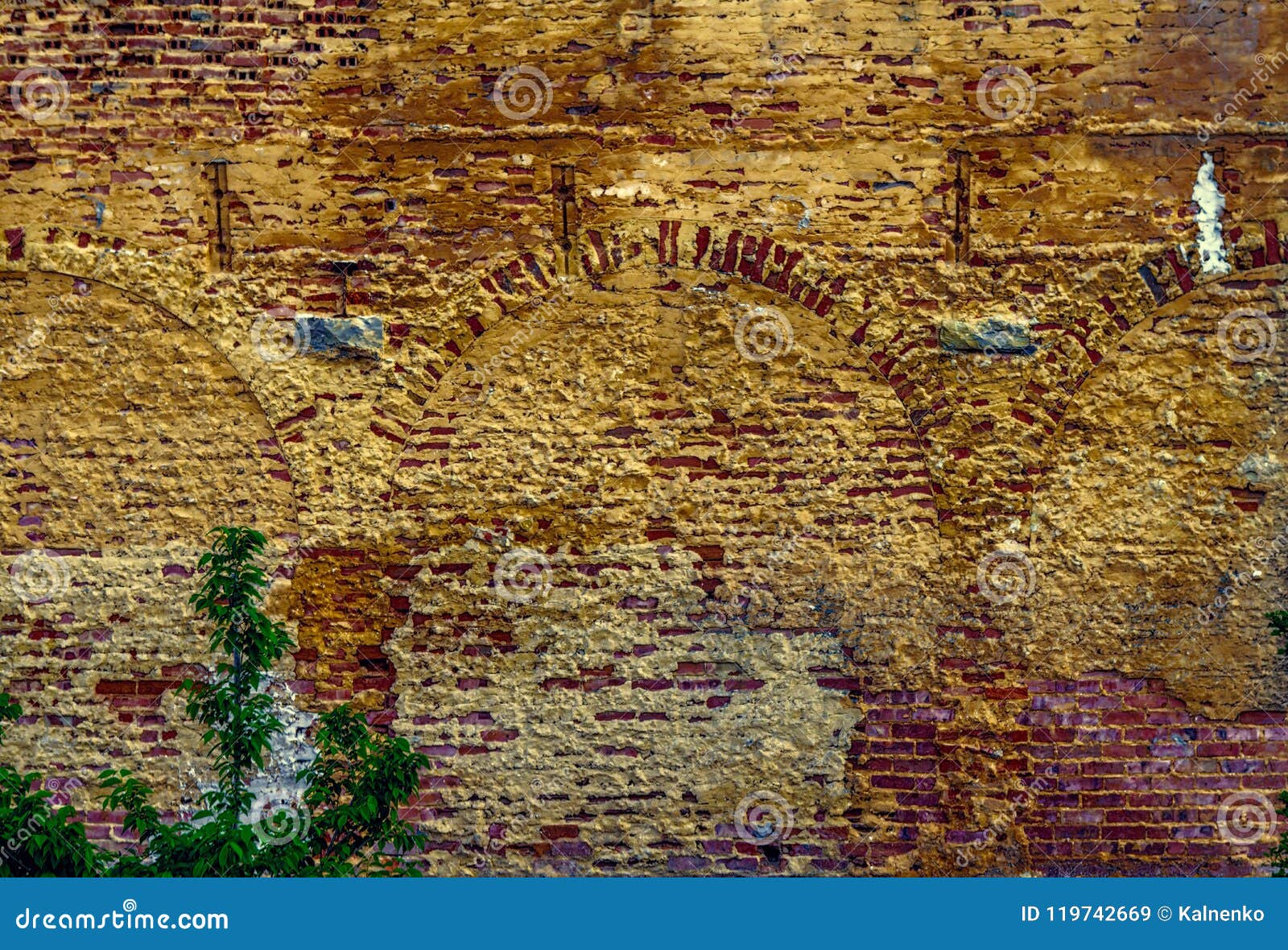 Red Brick Wall on the Abandoned Old Factory Stock Image - Image of ...