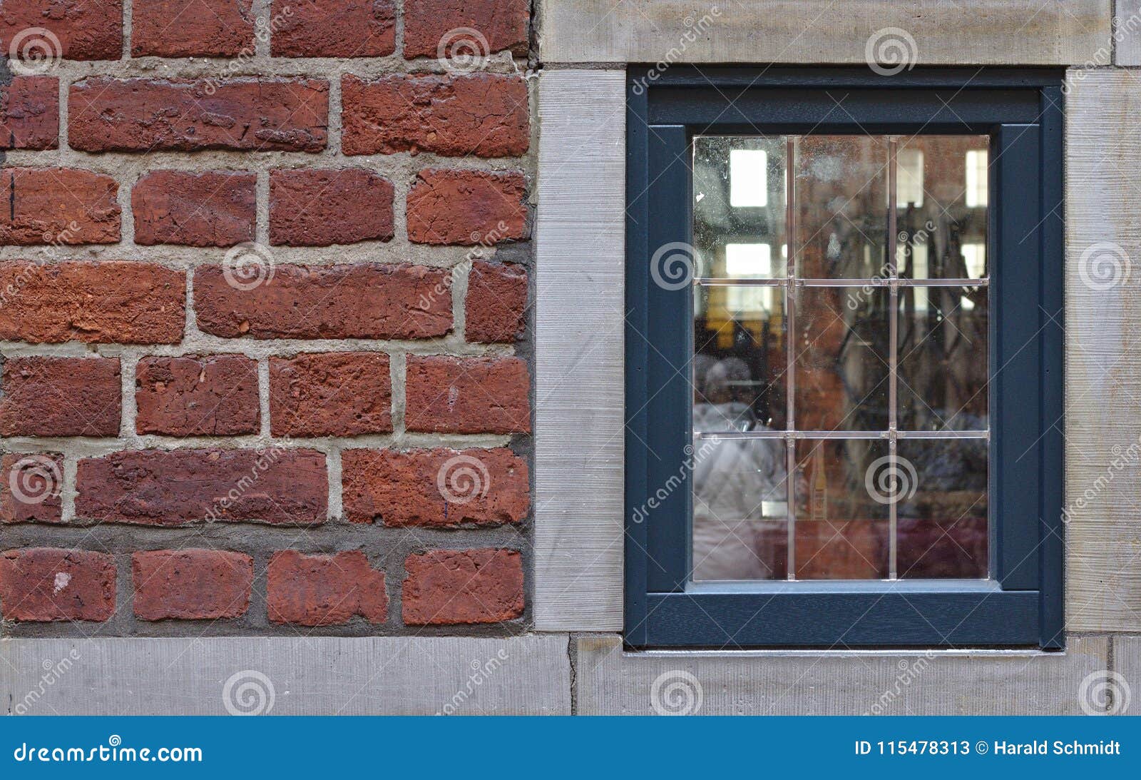 Red Brick Wall with Antique Window Stock Image - Image of home ...