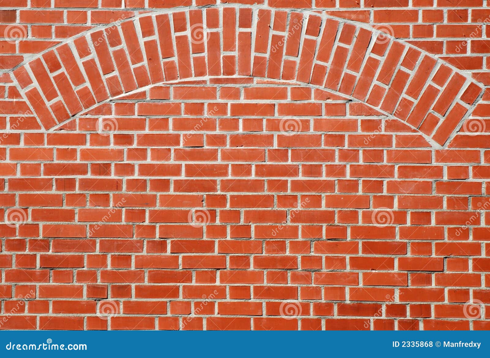 Red brick wall with arch stock photo. Image of mortar - 2335868