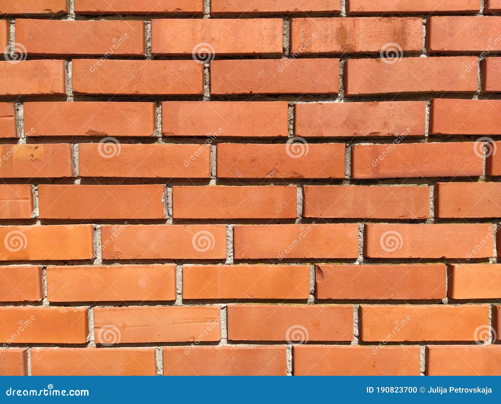 Red Brick Wall. Beautifully and Neatly Folded Brick Wall in Sunlight ...