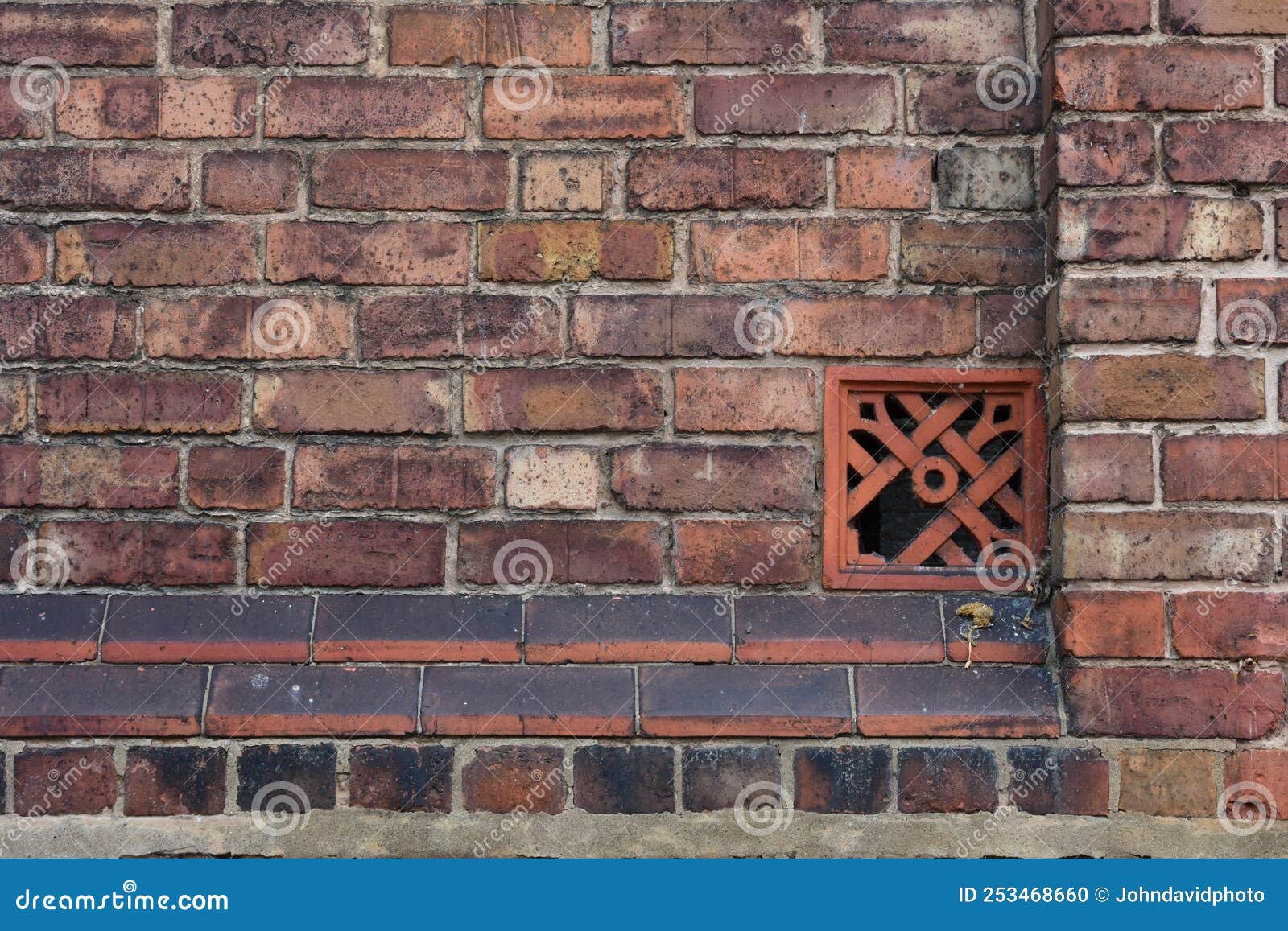 Red Brick Wall with Ventilation Brick Stock Photo - Image of brickwall ...