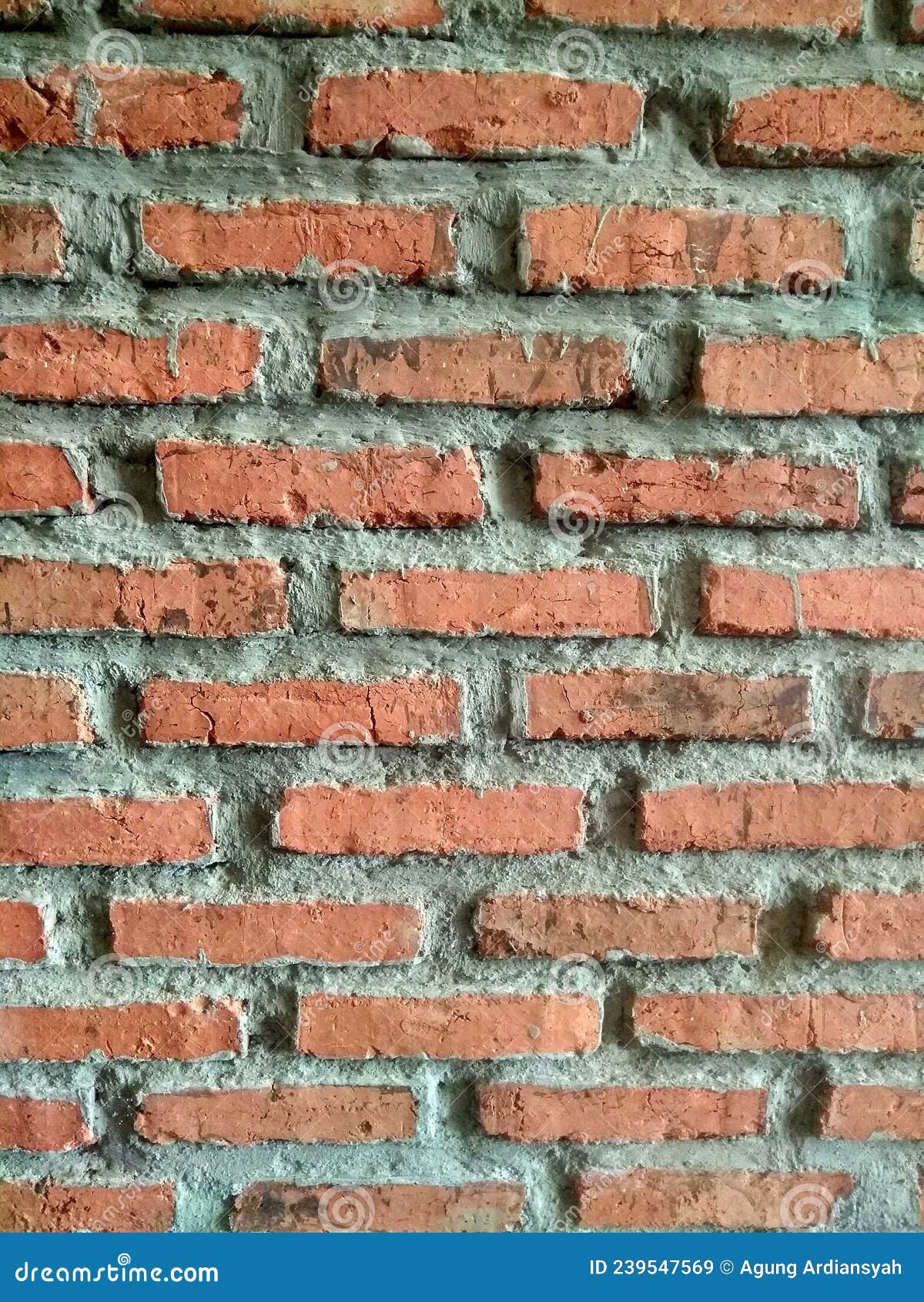 Red Brick Wall, Cement, Close-up Stock Image - Image of floor, brick ...