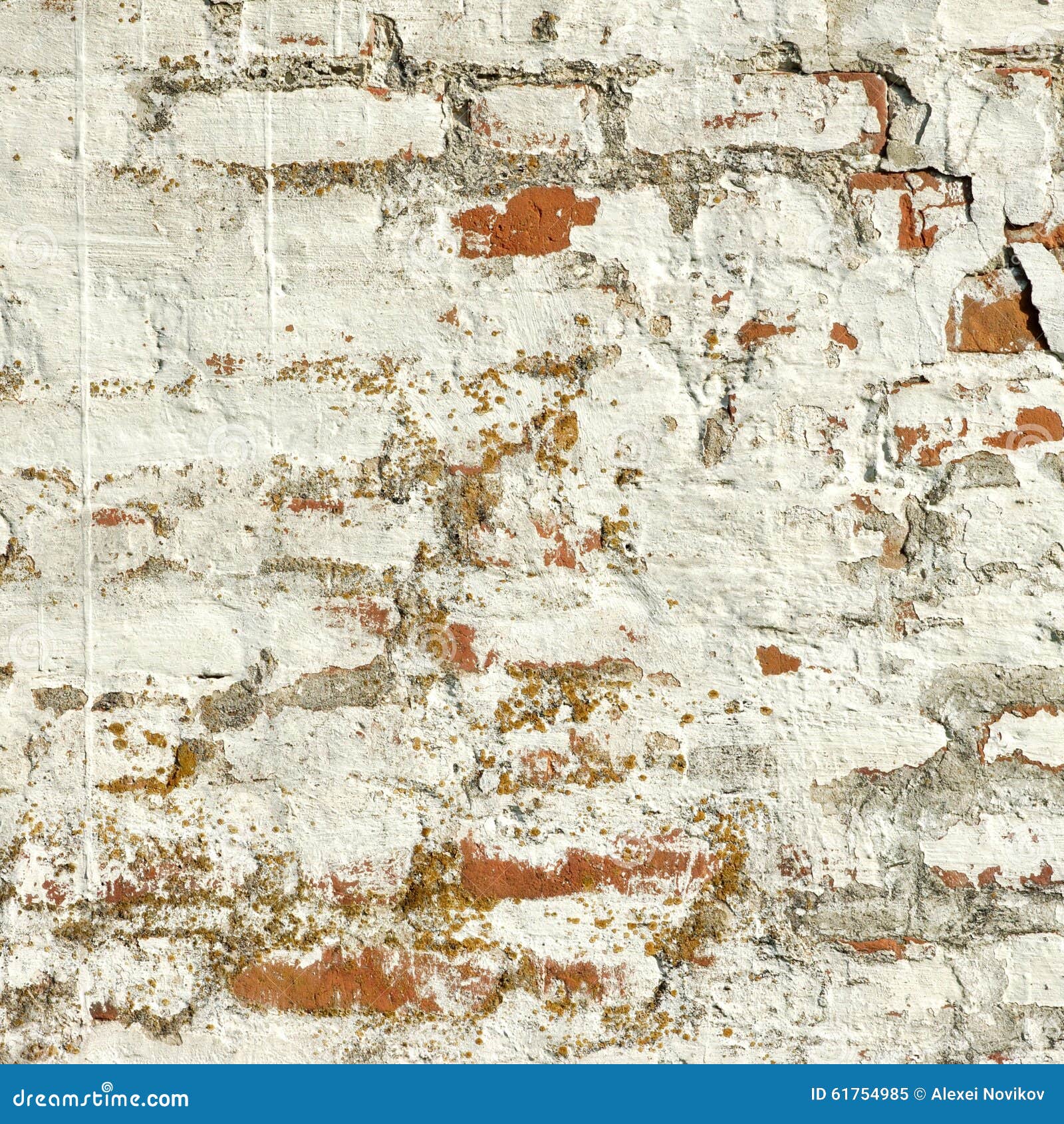 Red Brick Wall with Damaged and Cracked White Plaster Stock Image ...