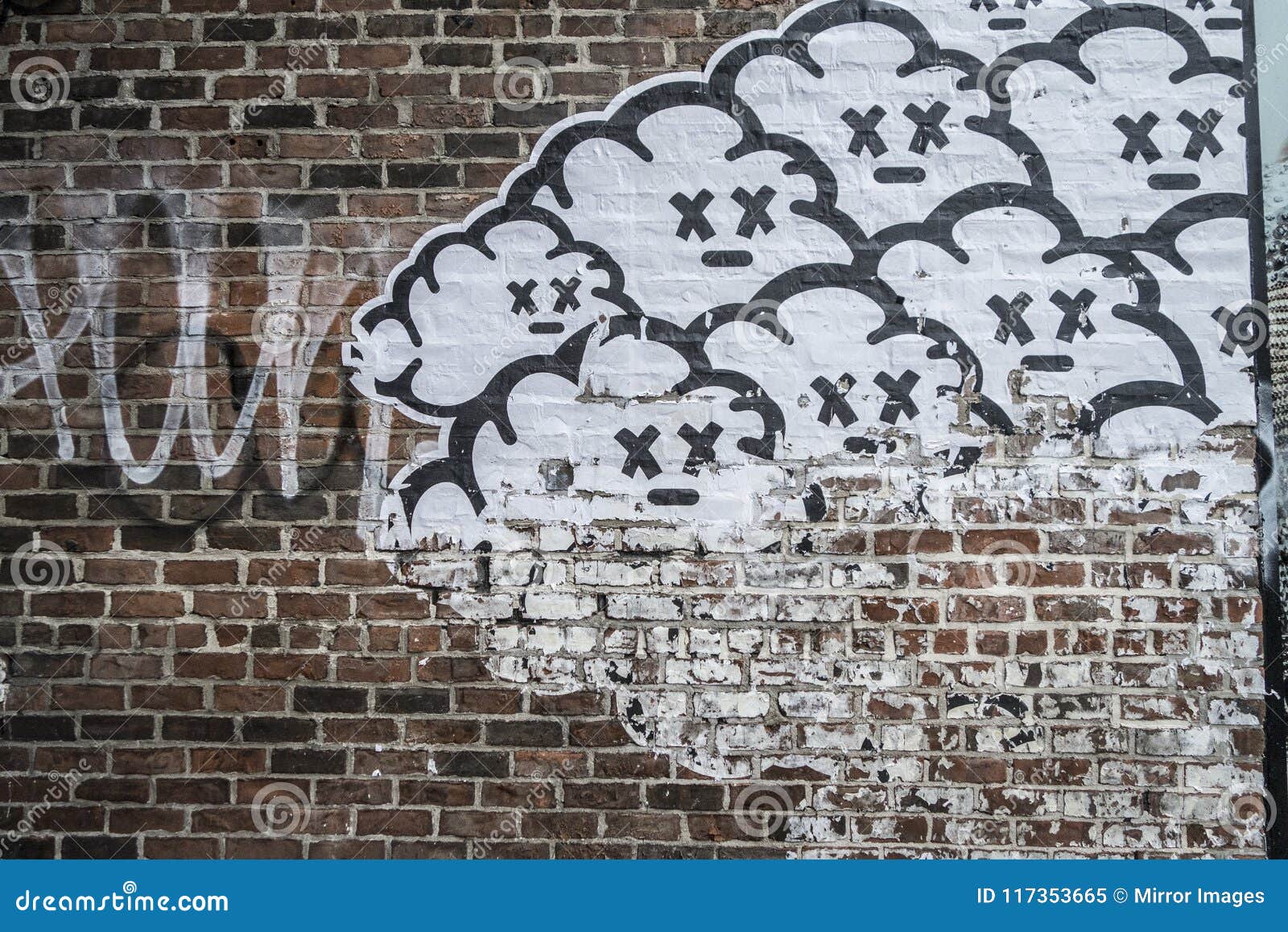 Red Brick Wall with Dead Clouds Stock Image - Image of wall, city ...