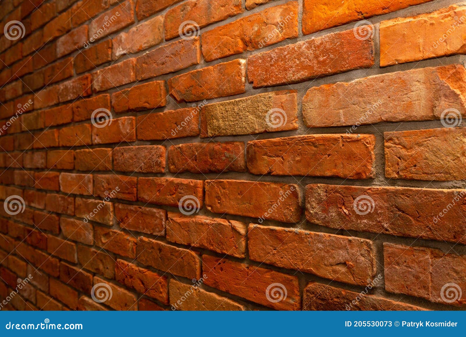 Red Brick Wall Decoration with Perspective View Stock Image - Image of ...