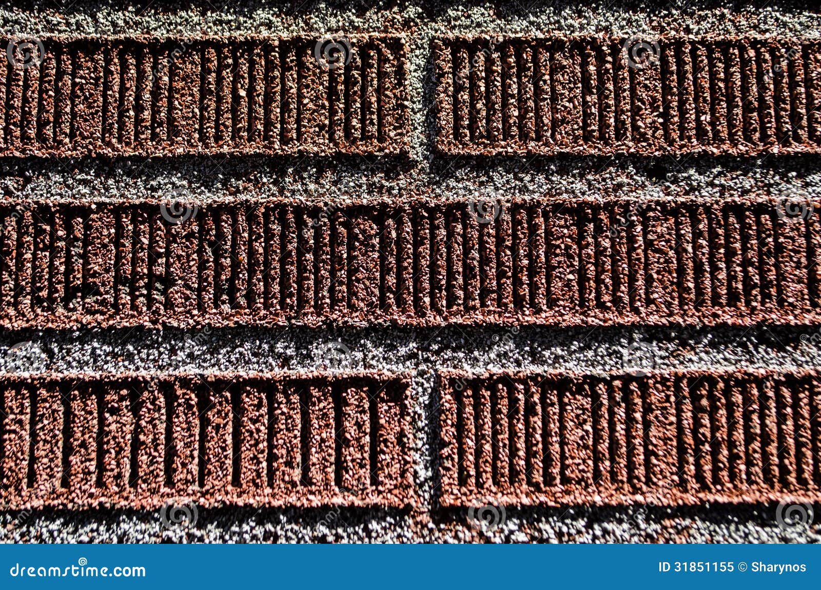 Red brick wall detail stock image. Image of concrete - 31851155