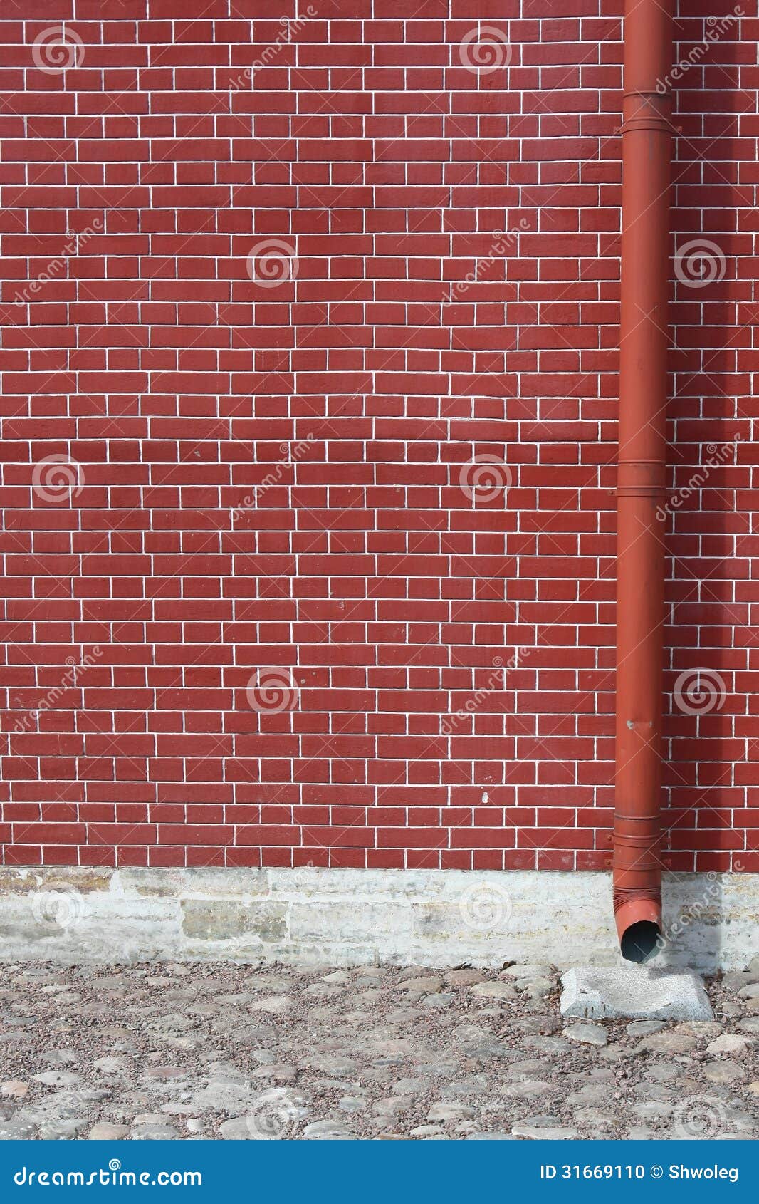 Red Brick Wall with Drainpipe Stock Photo - Image of drainpipe, wall ...