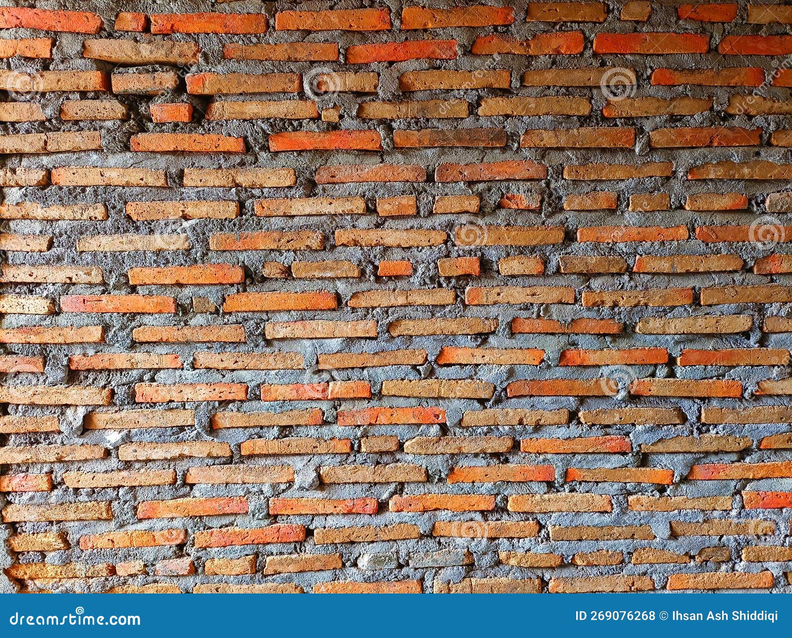 Red Brick Wall Front View stock photo. Image of asphalt - 269076268