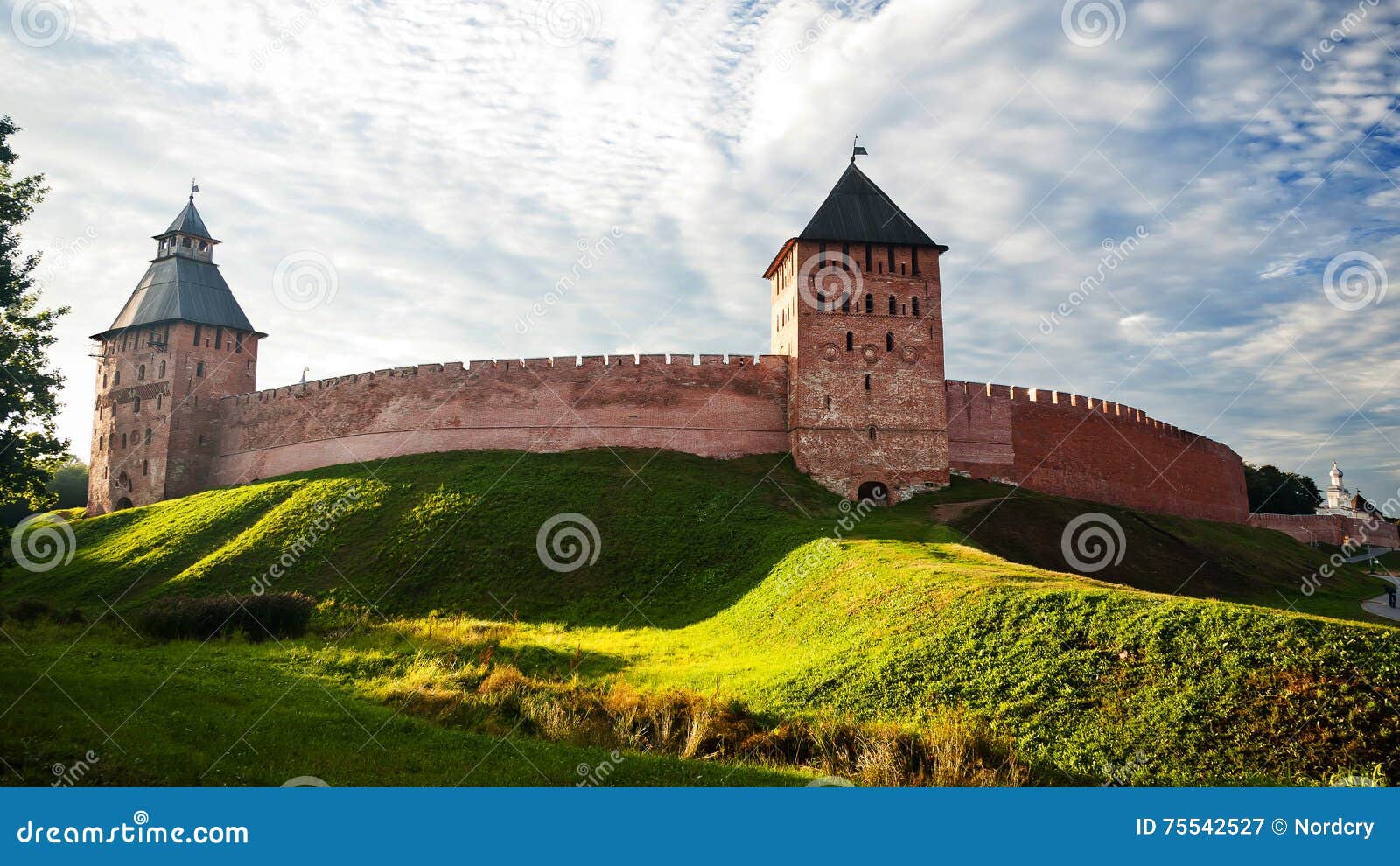 The Red Brick Wall of Kremlin of Great Novgorod Stock Image - Image of ...