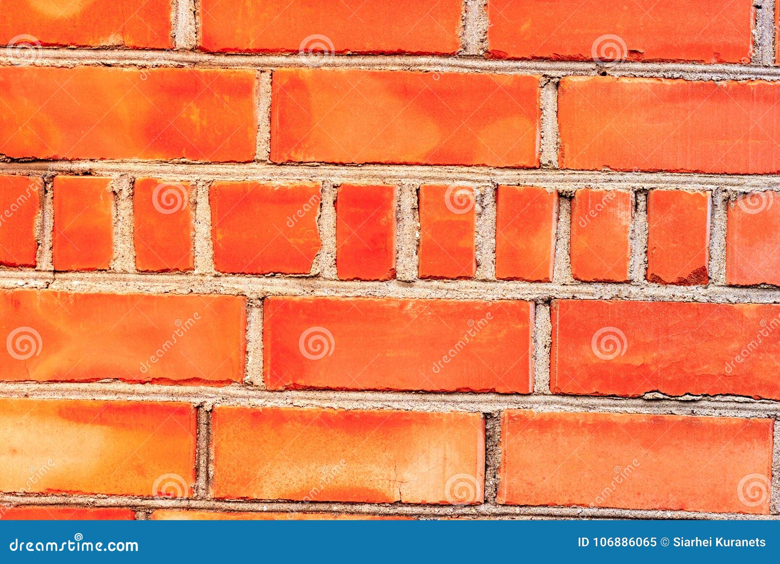 The Red Brick Wall Made a Rainy Autumn Stock Image - Image of aging ...