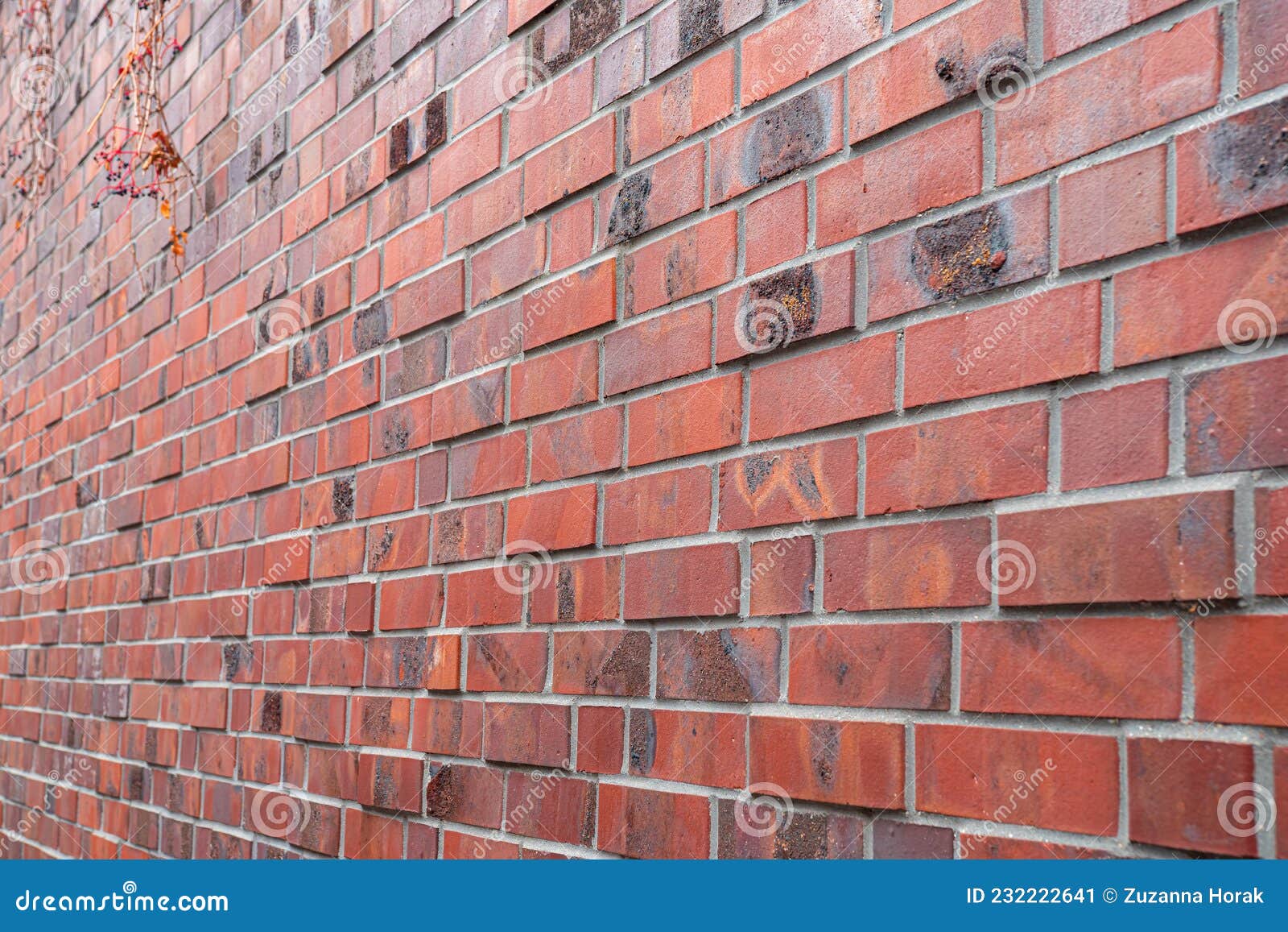 Red Brick Wall in Perspective Stock Image - Image of regular, grunge ...