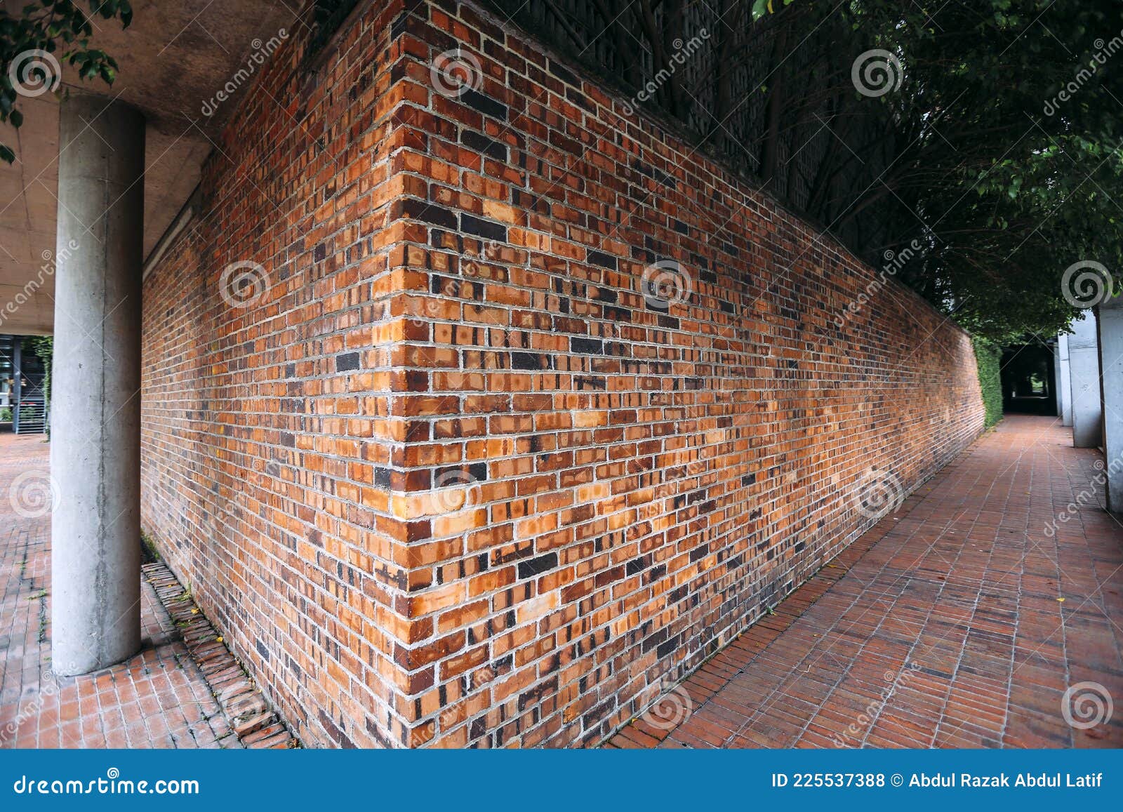Perspective, Side View of Old Red Brick Wall Texture Background Stock ...
