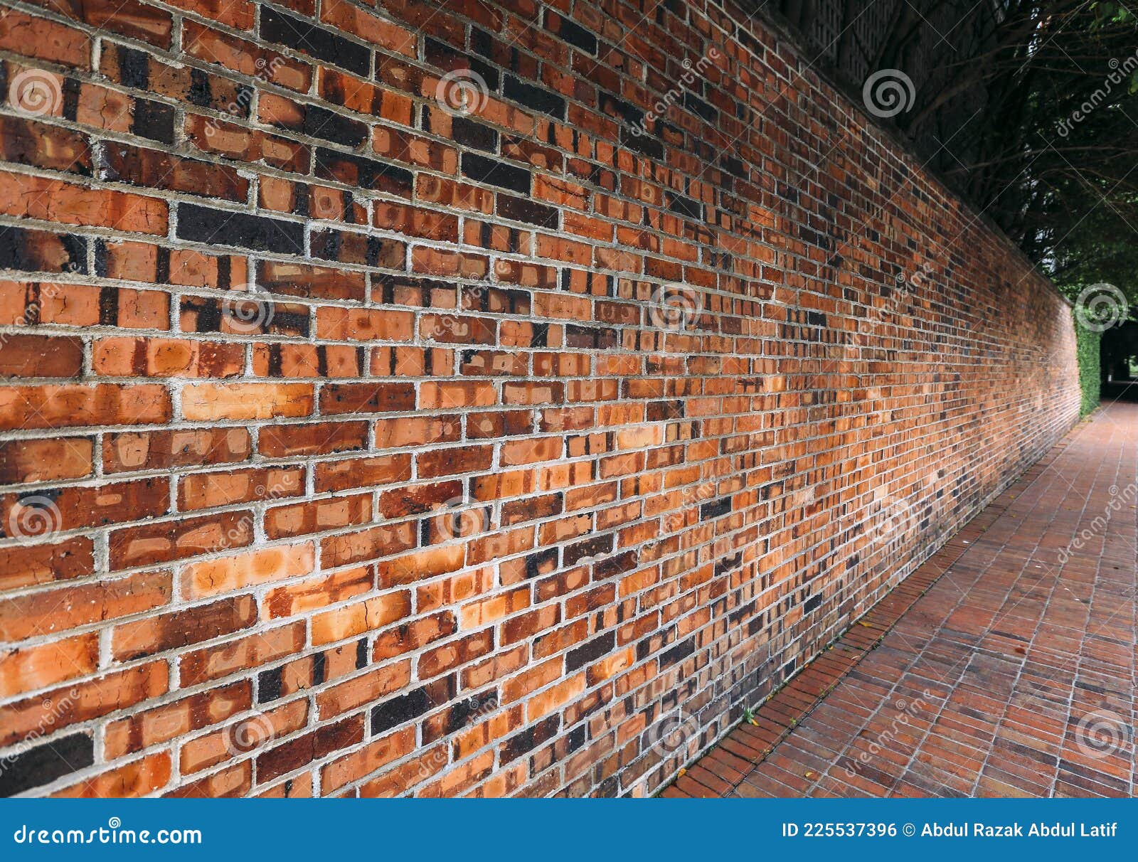 Perspective, Side View Of Old Red Brick Wall Texture Background Stock ...