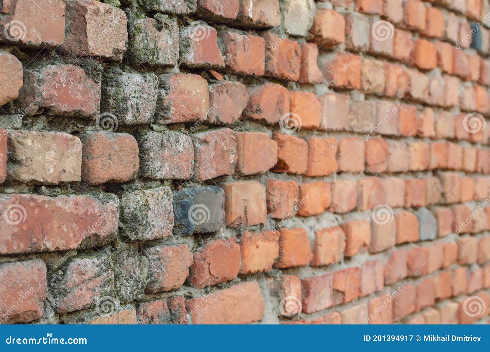Red Brick Wall in Receding Perspective. Geometric Composition of ...