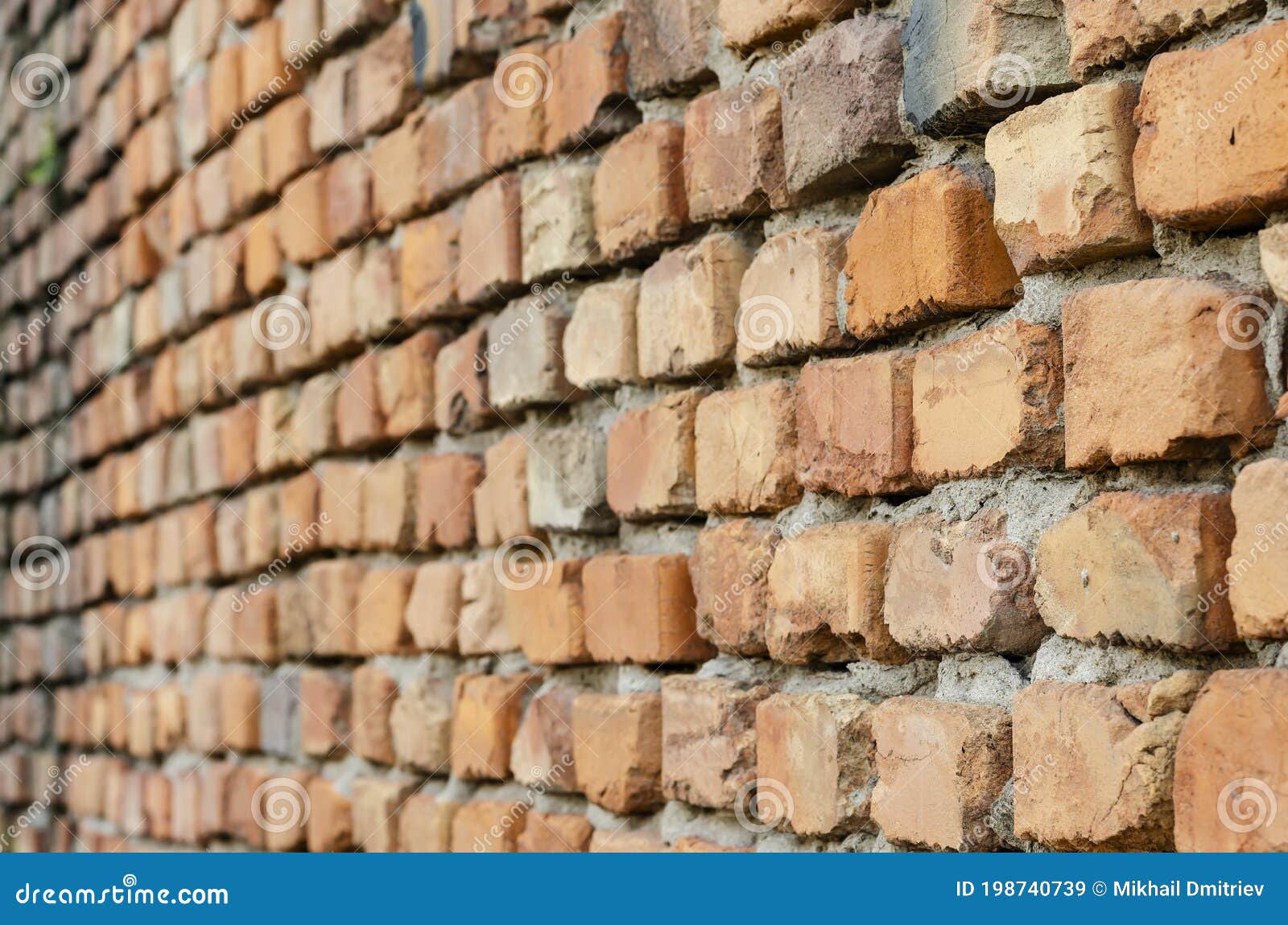 Red Brick Wall in Receding Perspective. Geometric Composition of ...