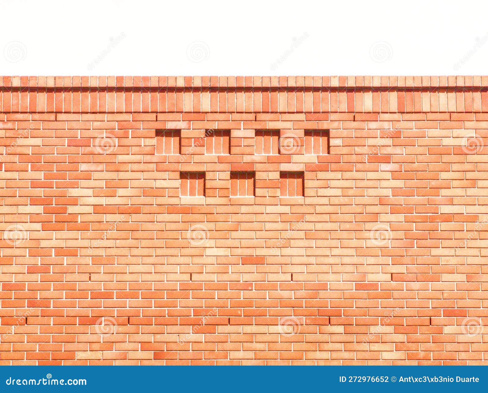 Red Brick Wall with Recesses Stock Photo - Image of texture, ceramic ...