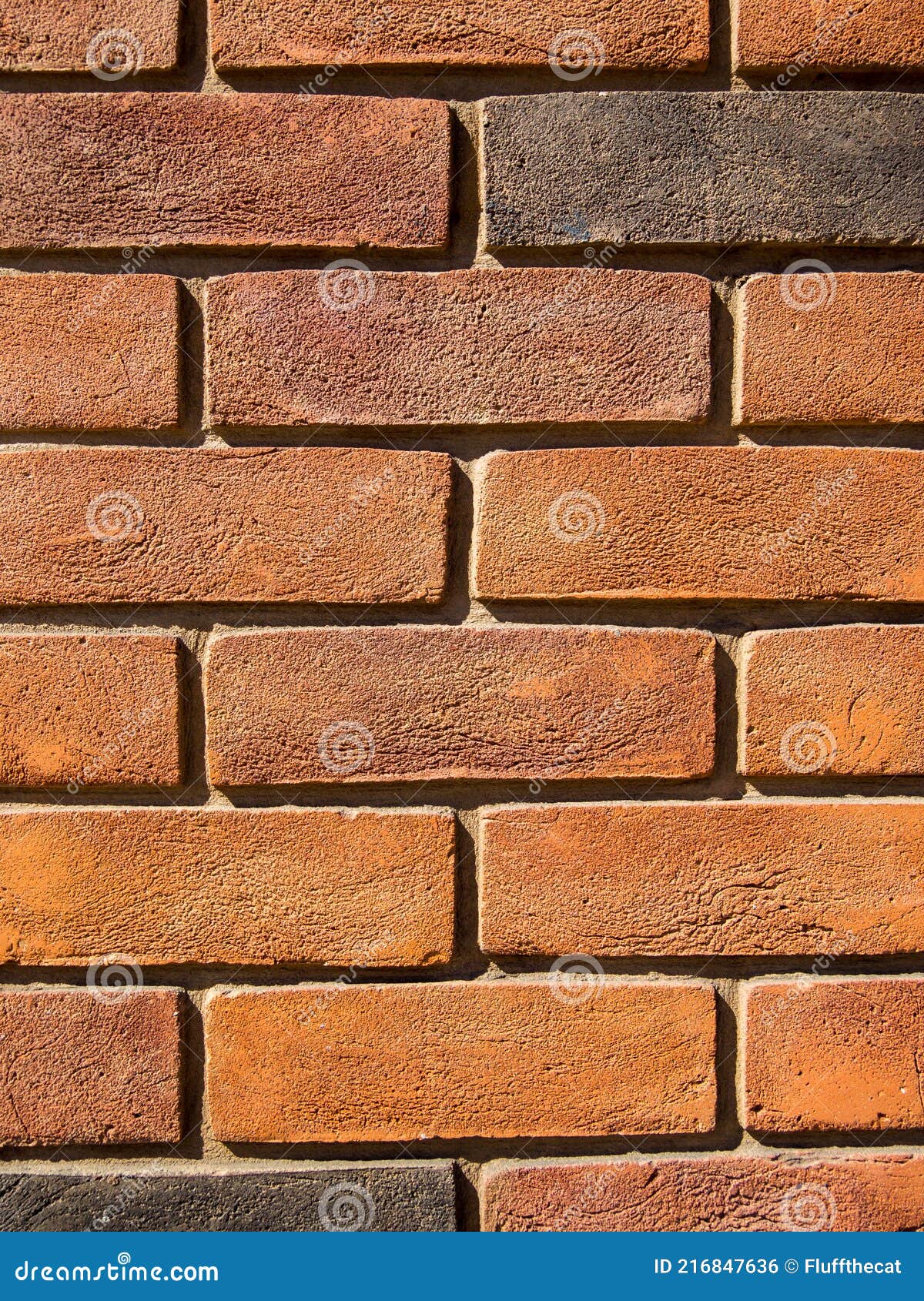 A Red Brick Wall, Rectangular Shaped Bricks with a Rough Texture ...