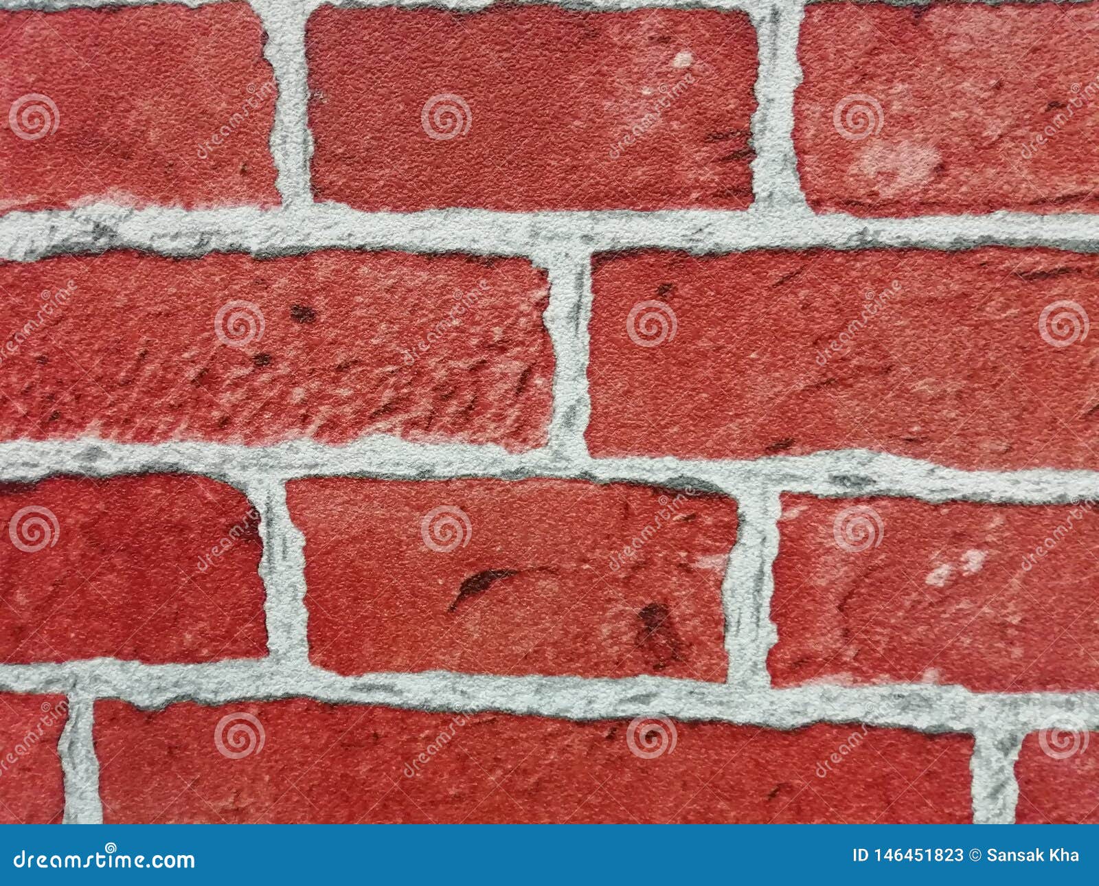 Brick Wall of Red Color, Wide Panorama of Masonry Stock Image - Image ...