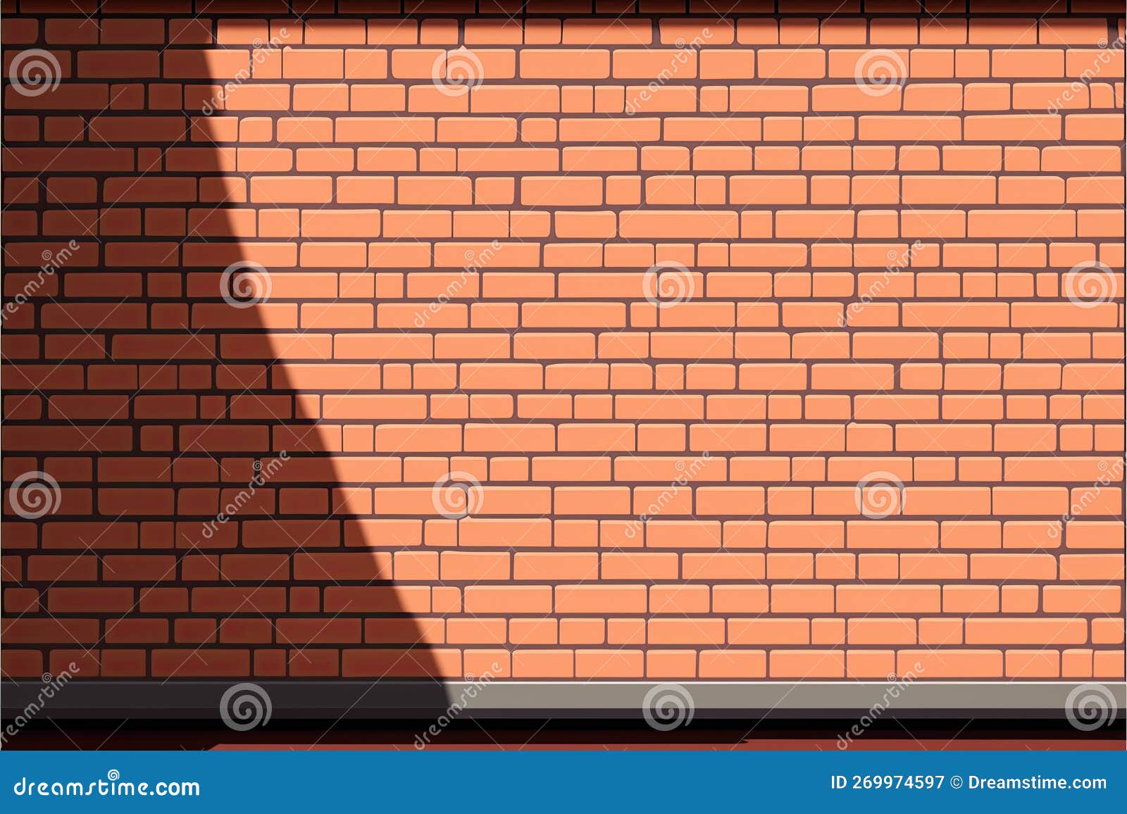 Red Brick Wall with Shadow. Stock Image - Image of concrete, masonry ...
