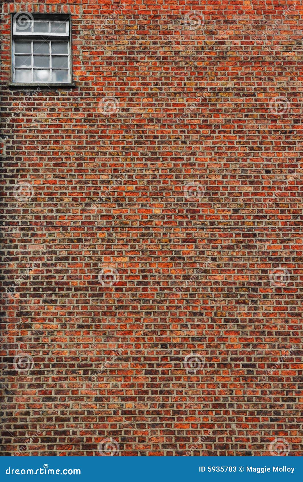 Red Brick Wall with Small Window Stock Image - Image of wall, space ...